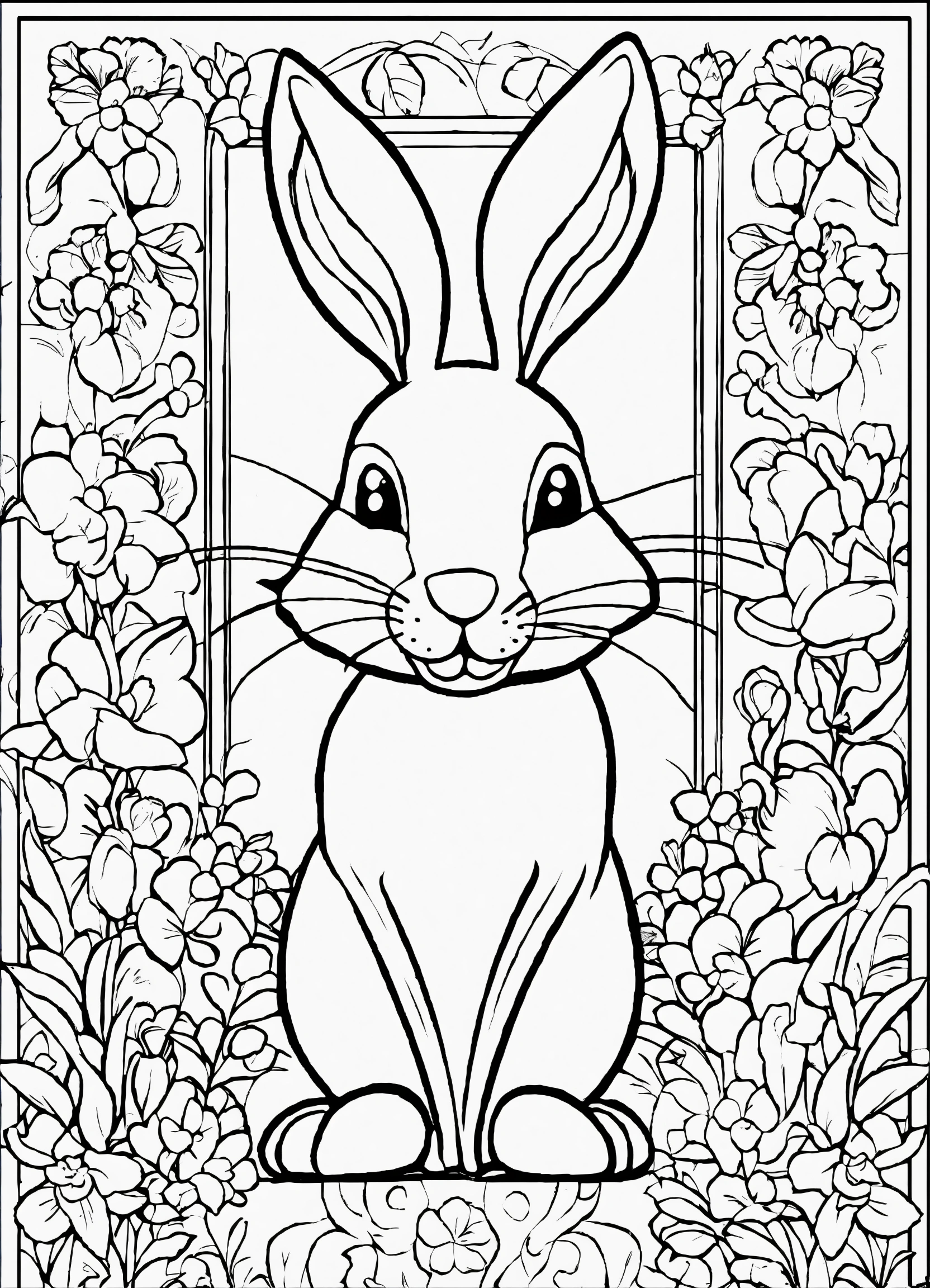 Lexica - Coloring book for children funny bunny simple elements