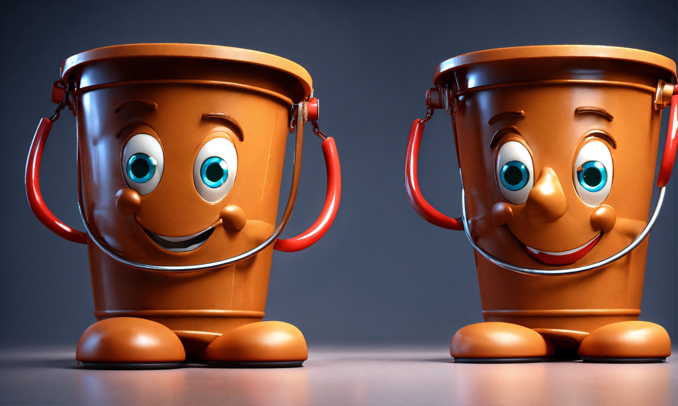 Lexica - Bucket character is a portrait with arms and legs and a ...