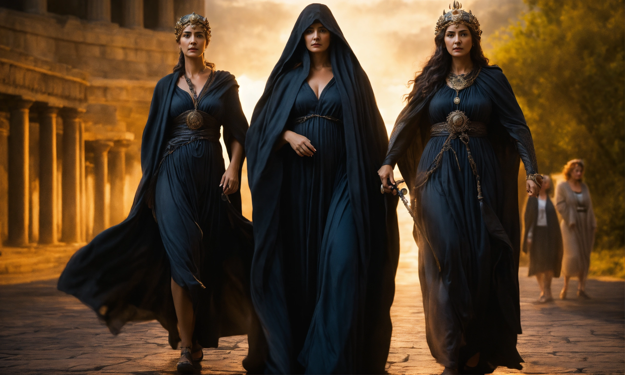 Lexica - Greek mythology, goddess Hecate with her middle-aged parents ...