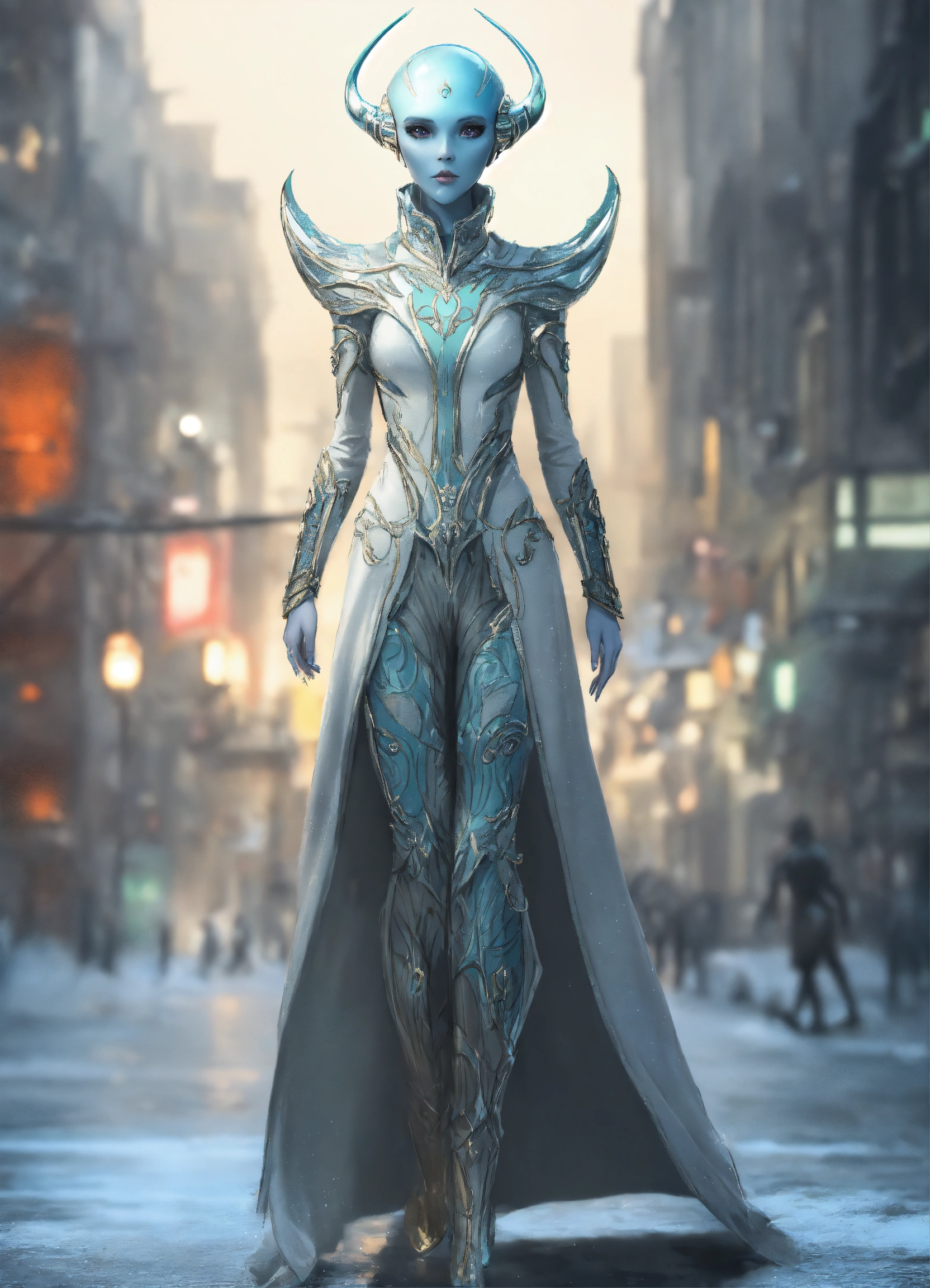 Lexica - A Alien, Alienrace female Alien_goddess beauty longdress ...