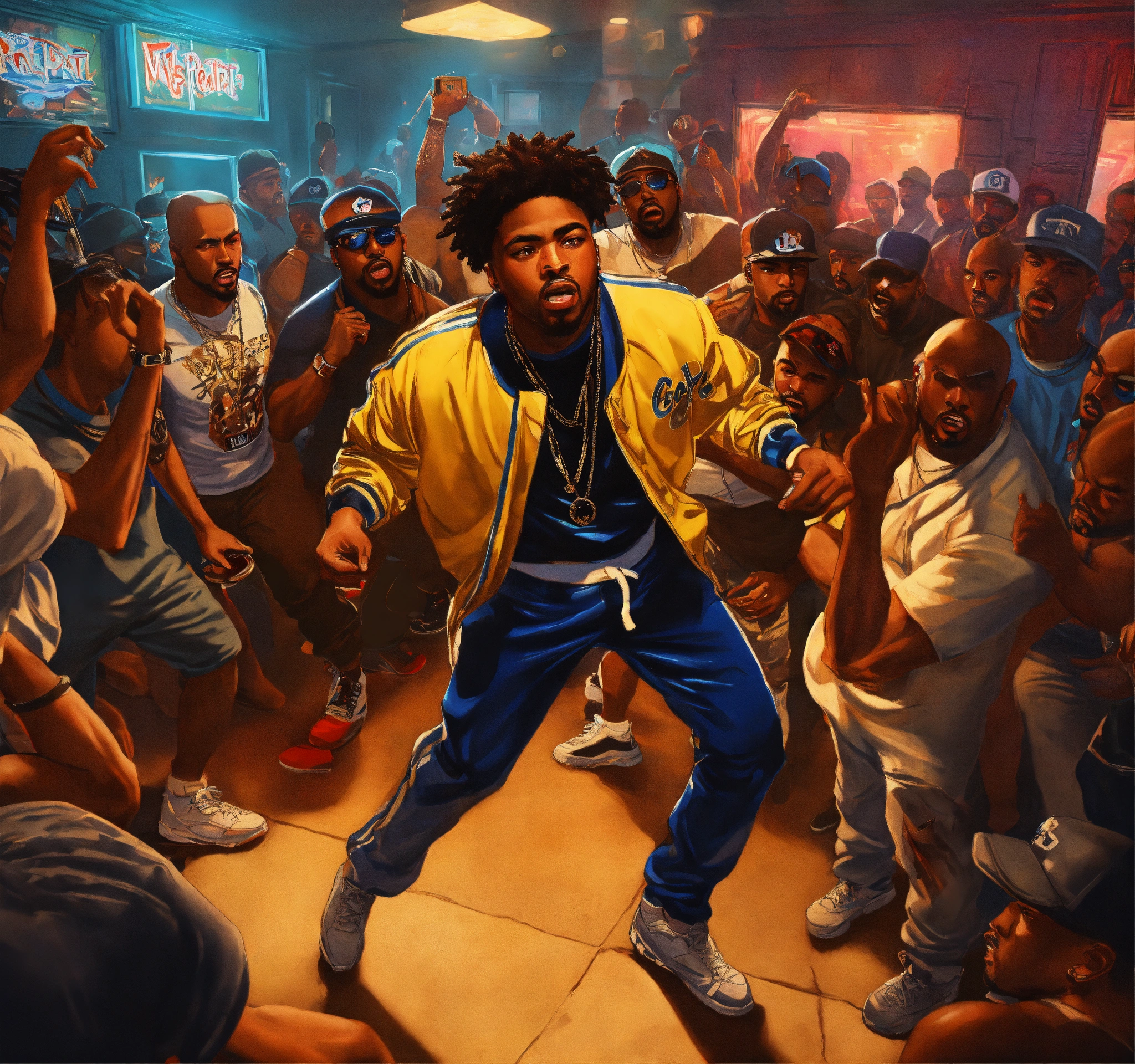 Lexica - Birdseye view Pop art, hyperrealist portrait of battle rapper ...