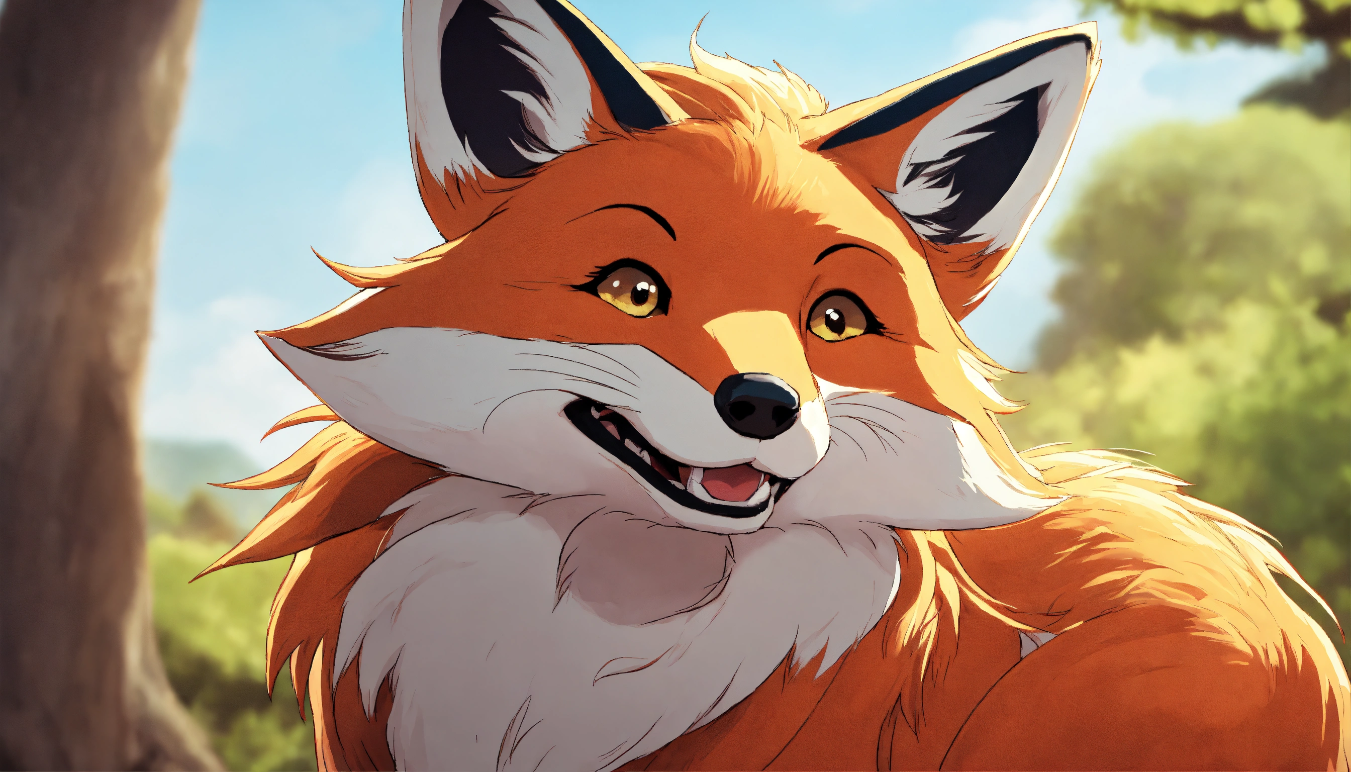 Lexica - An anime-style fox smiling