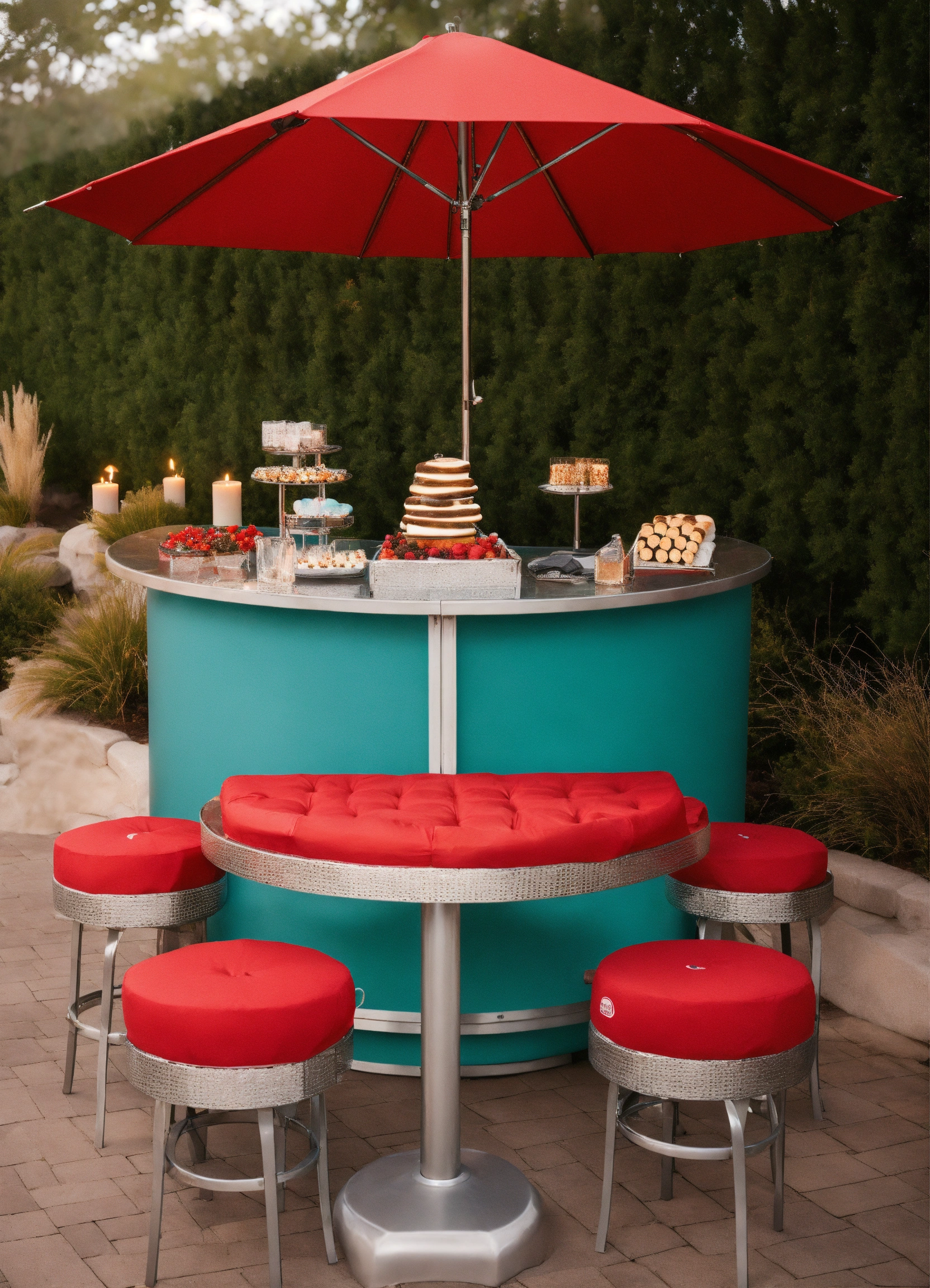 Lexica - Elegant teal ice igloo booth to sell smores outdoor with a red ...