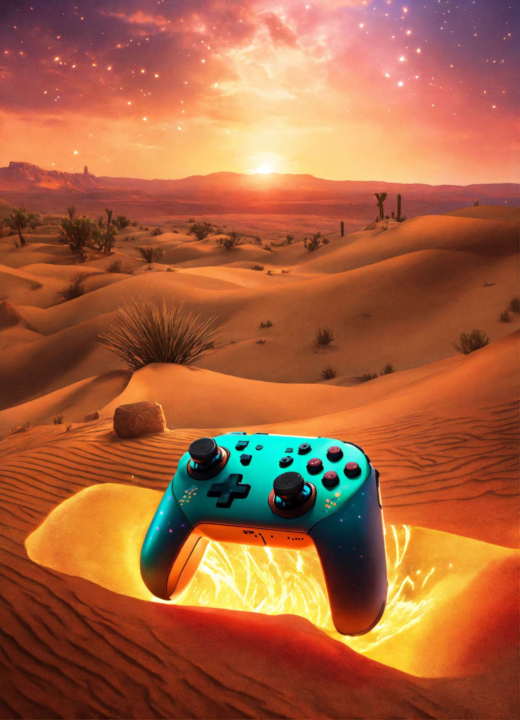 Lexica - Desert shimmering lights nintendo switch gamepad games zelda