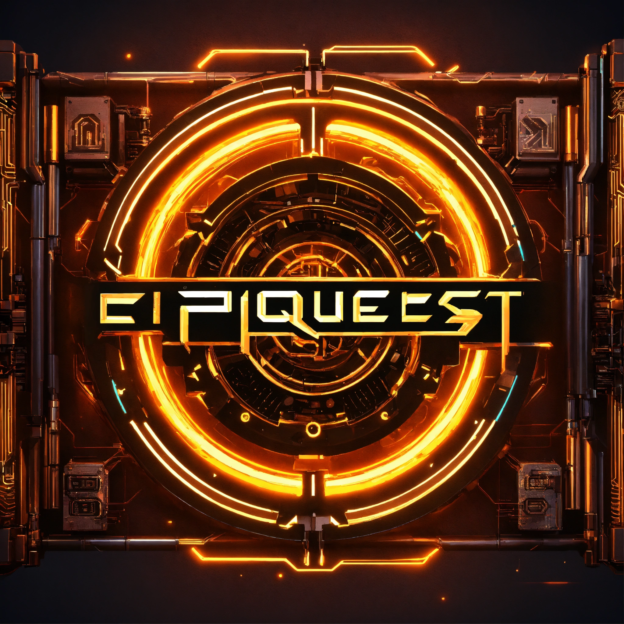 Lexica - Create a sci-fi-inspired logo for 'EpicQuest' with a futuristic and mechanical ...