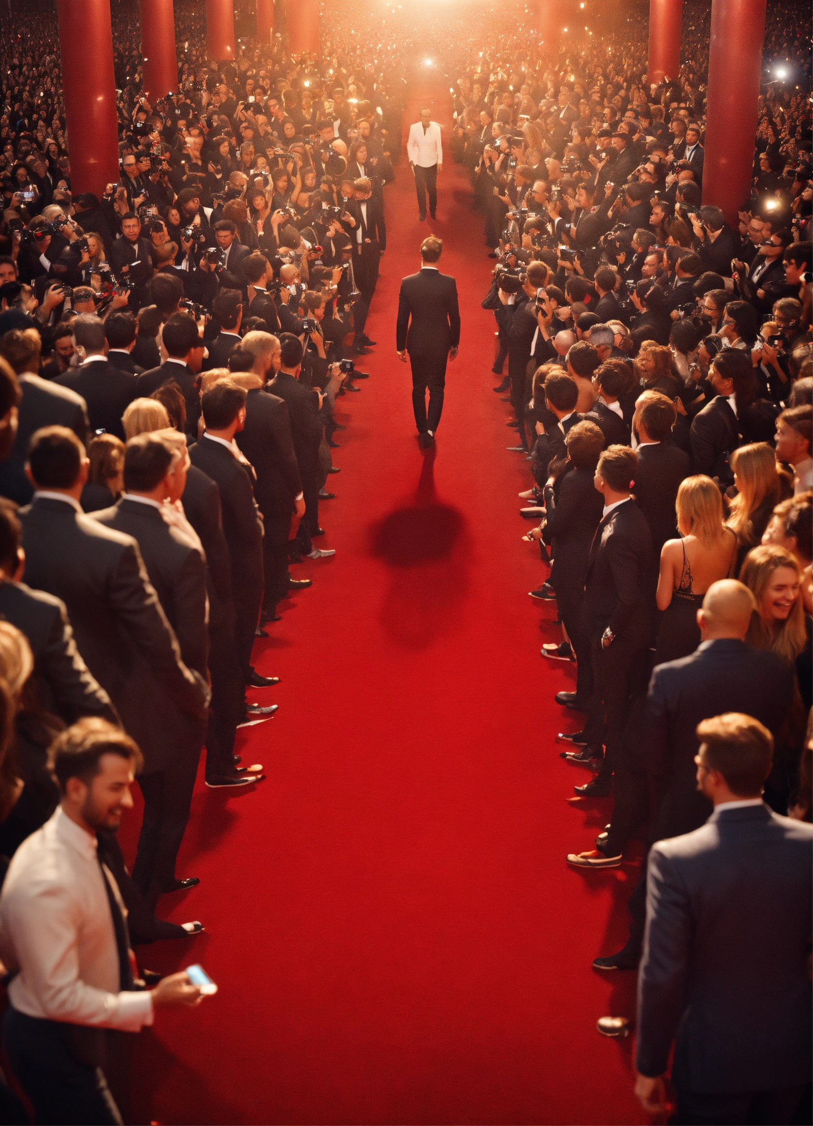 Lexica - Generate an image of a famous celebrity walking on a red ...