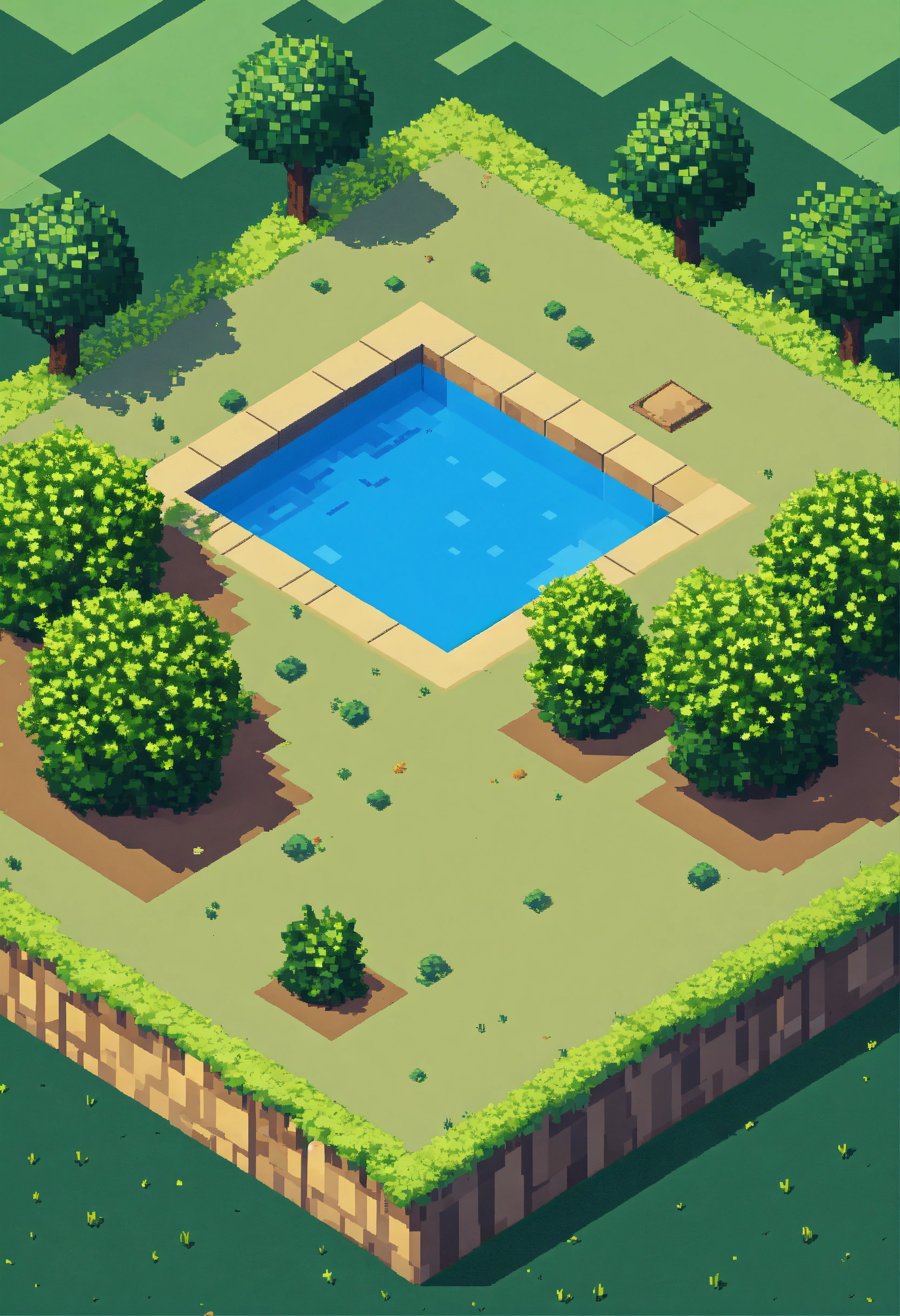 Lexica - Simple pixel 2d flat empty plain dirt grassy landscape with ...