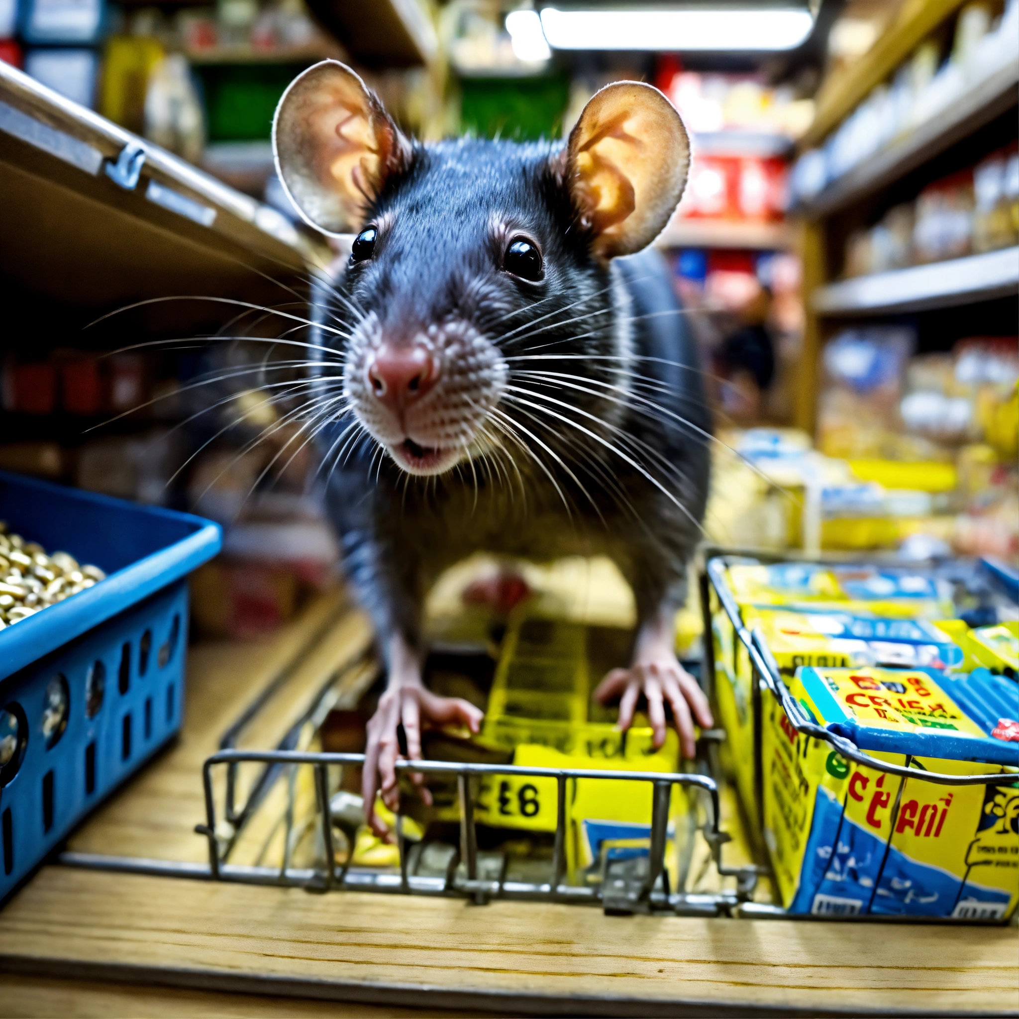 Lexica - Human like rat robbing store cctv recording