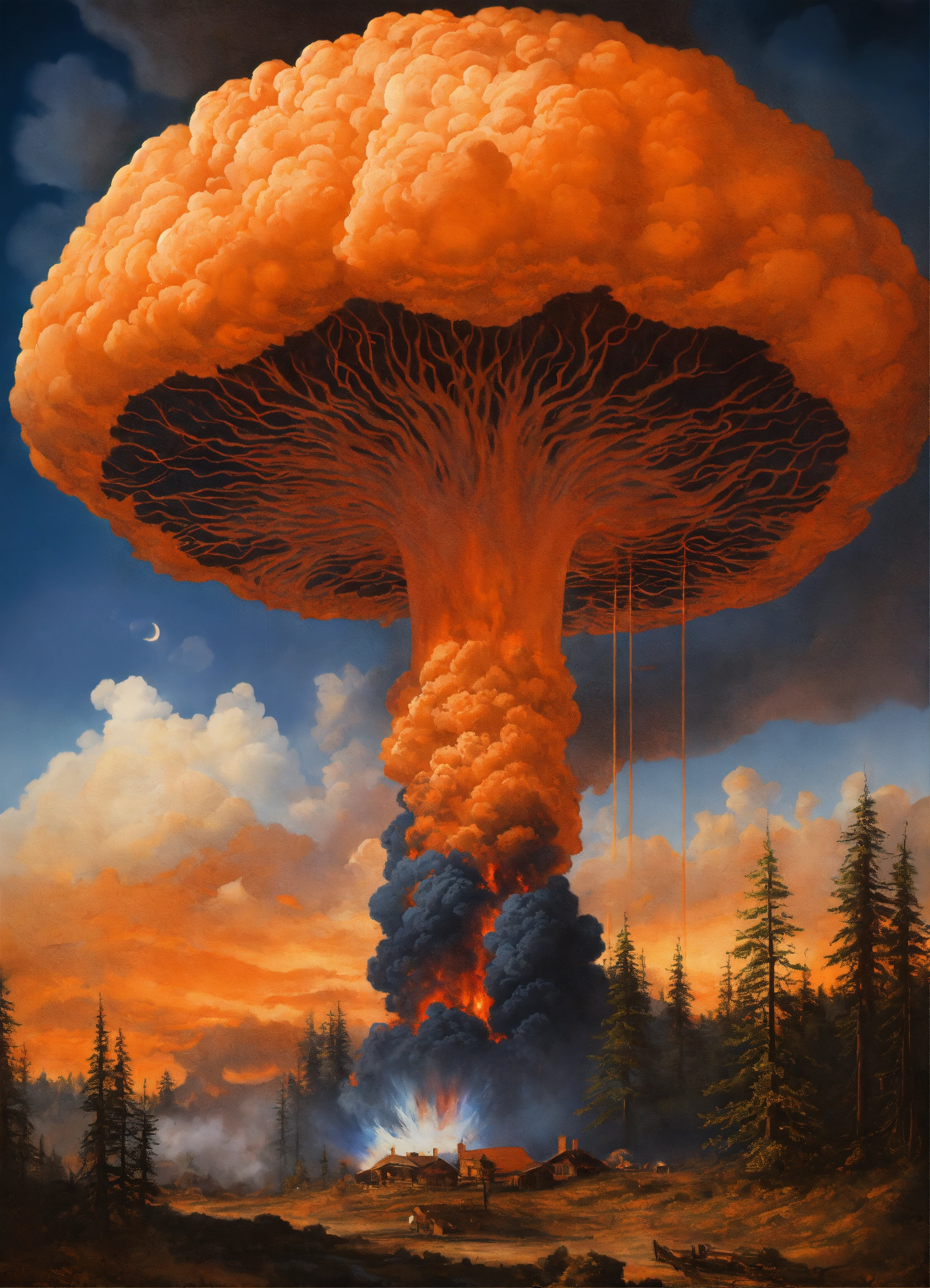 Lexica - An atomic cloud in the shape of a giant mushroom cloud, in the ...