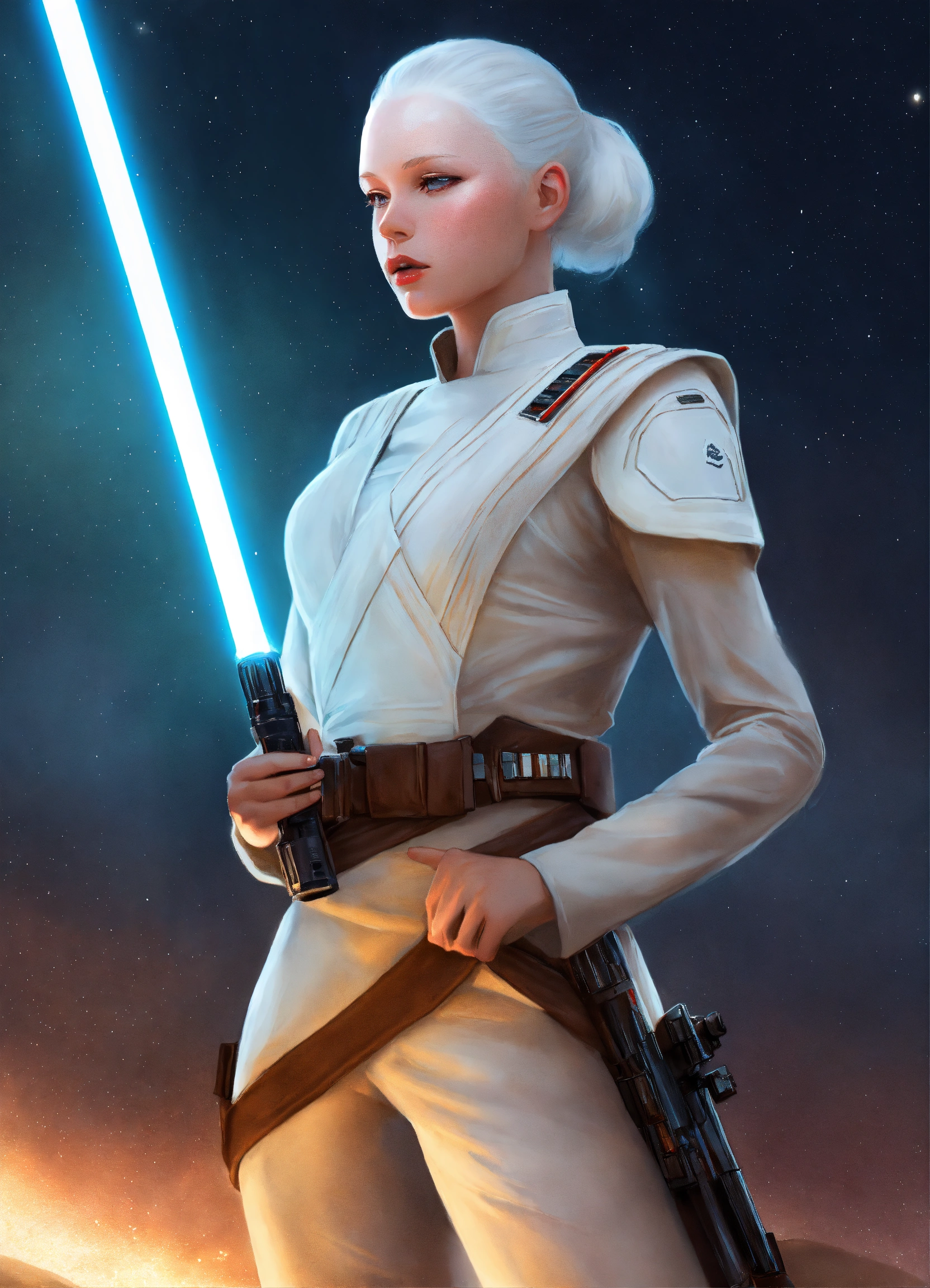 Lexica - Digital art of a female albino Star Wars rebel.
