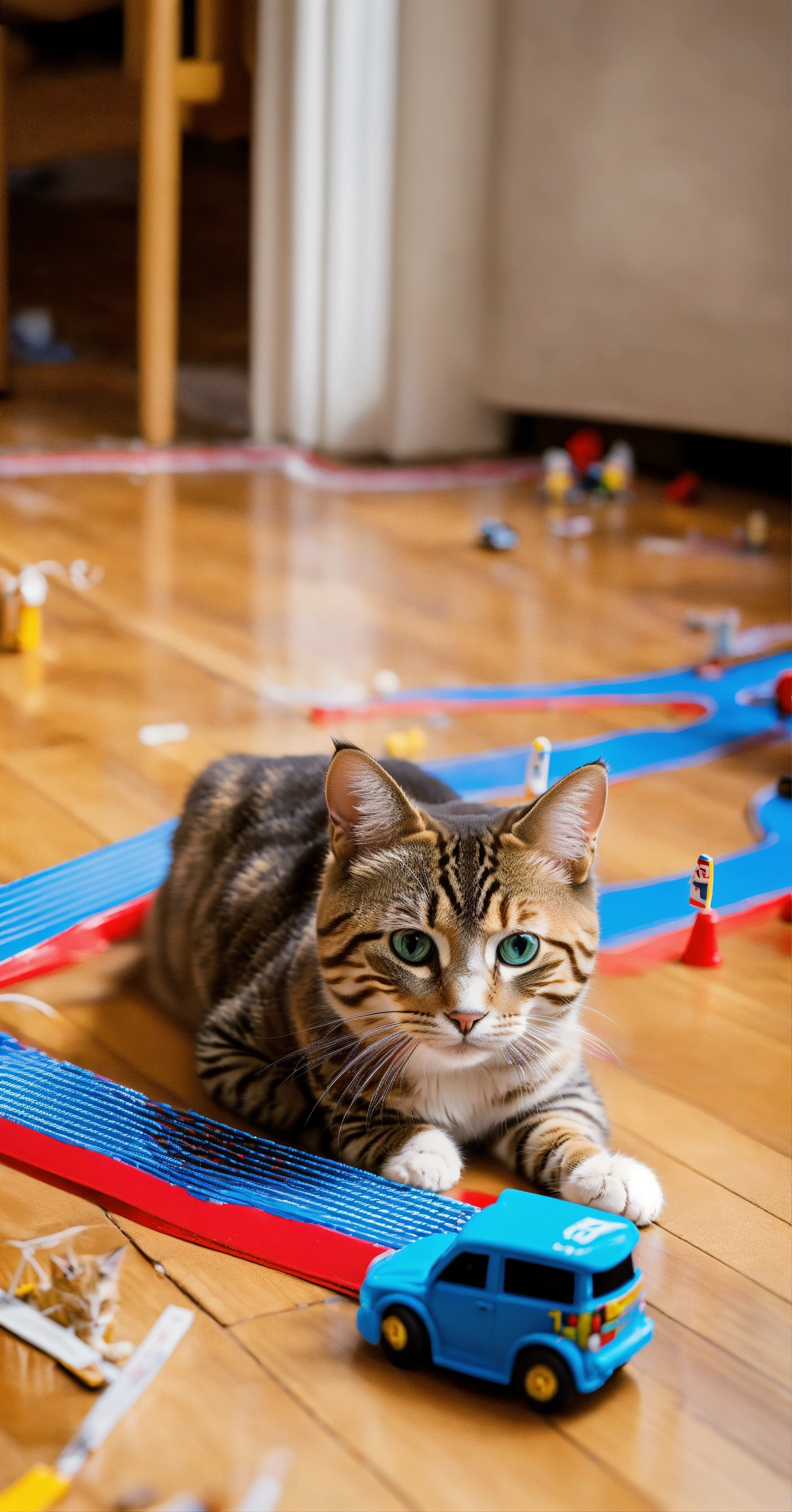 Lexica - Generate a picture of a cat as a race car driver, 'speeding ...