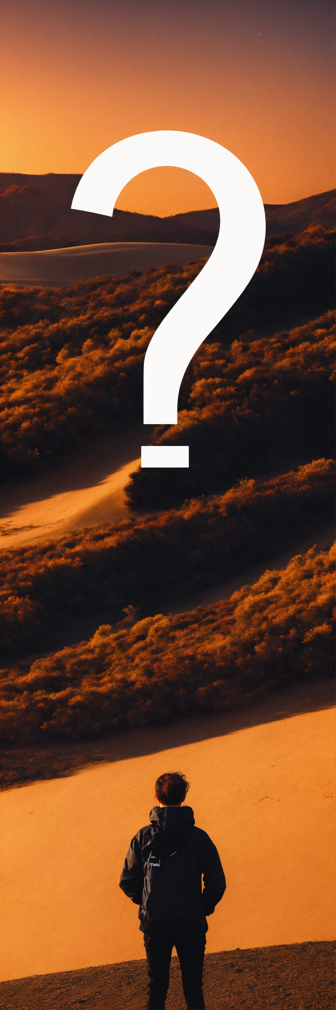 Lexica - An anonymous non real person in black with a question mark, no ...