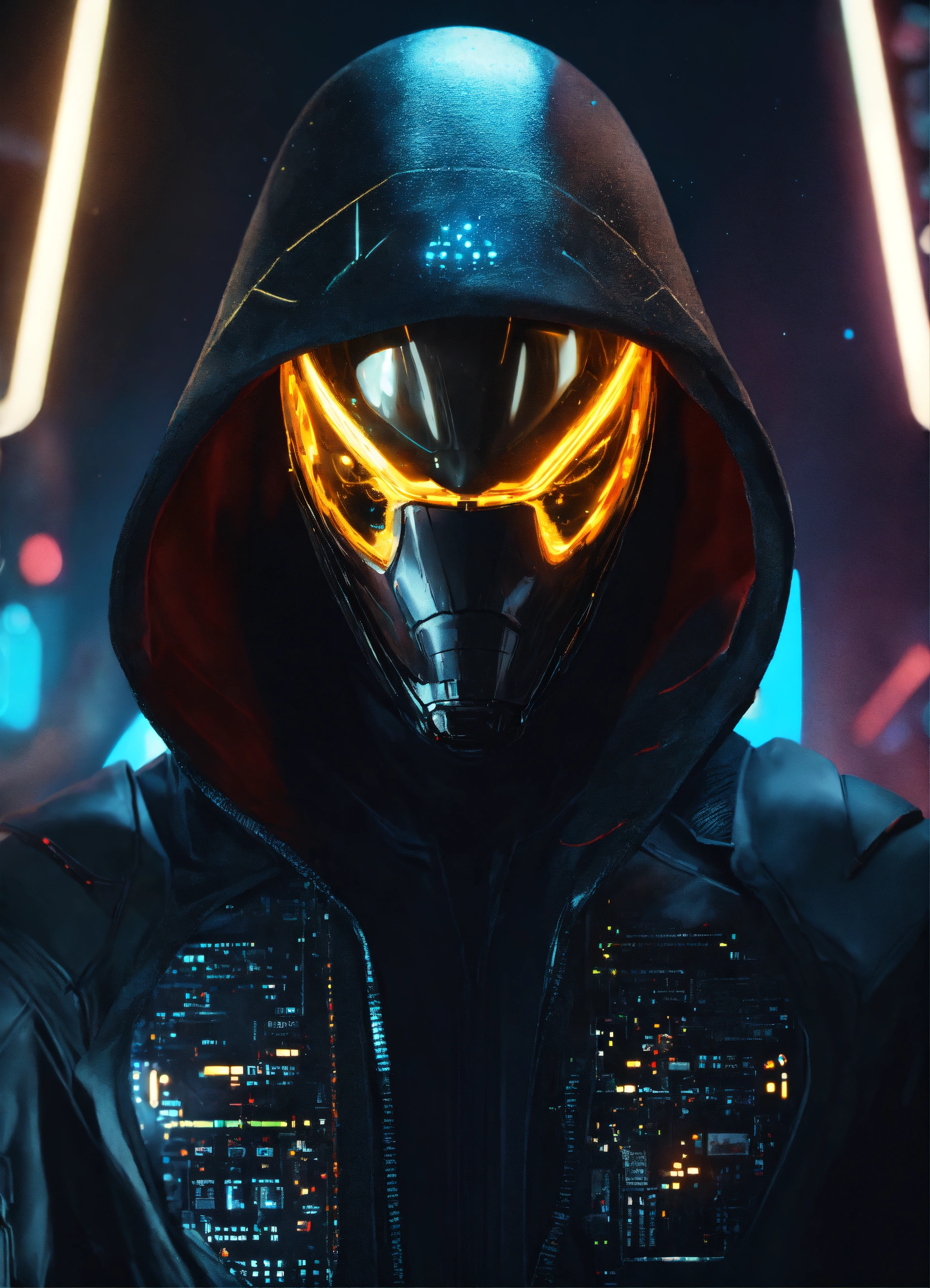 Lexica - Male alien mutant half cyborg half monster hacker wearing a ...