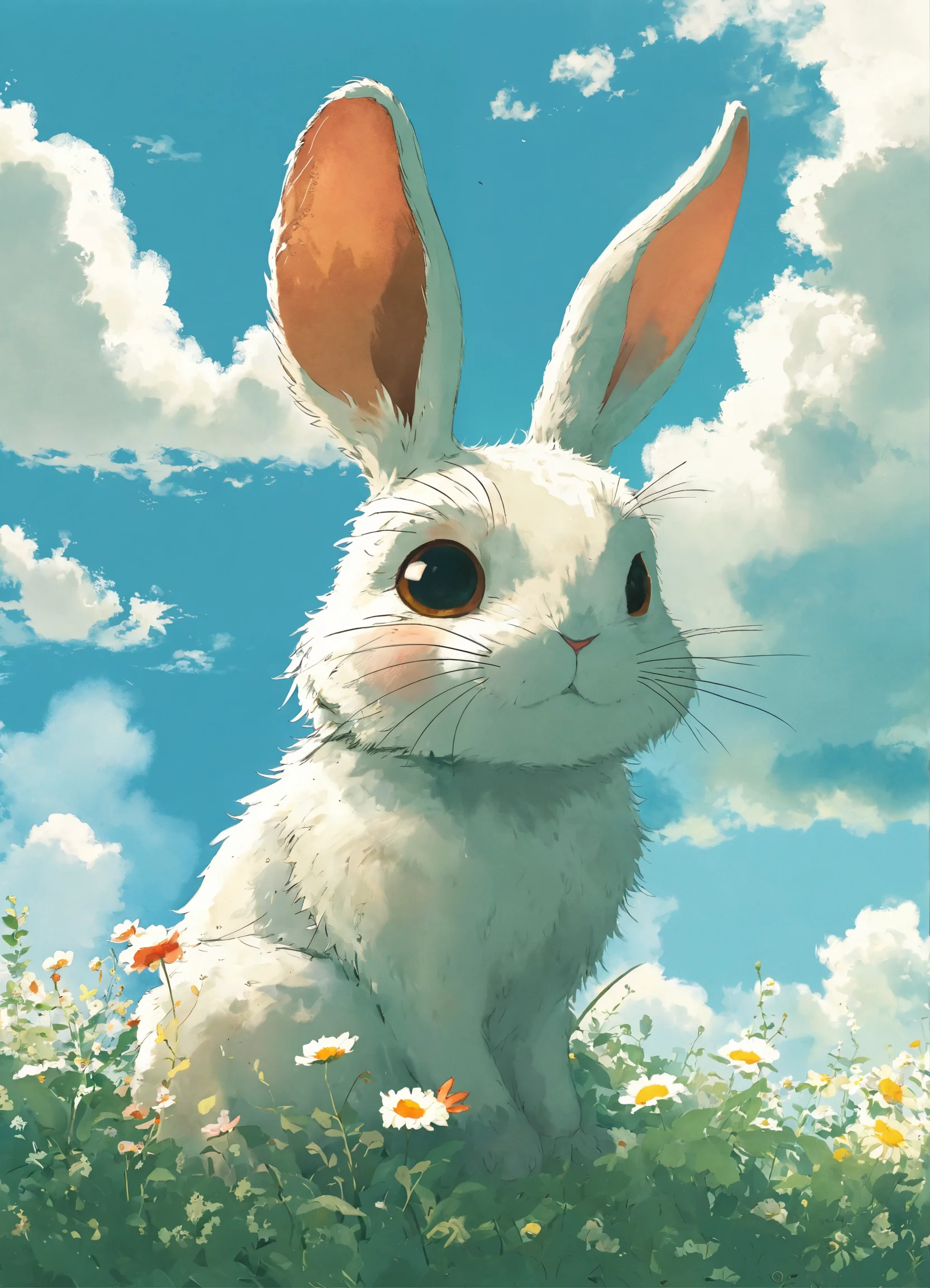 Lexica - Cute rabbit studio ghibli illustration cloudy sunny day ...