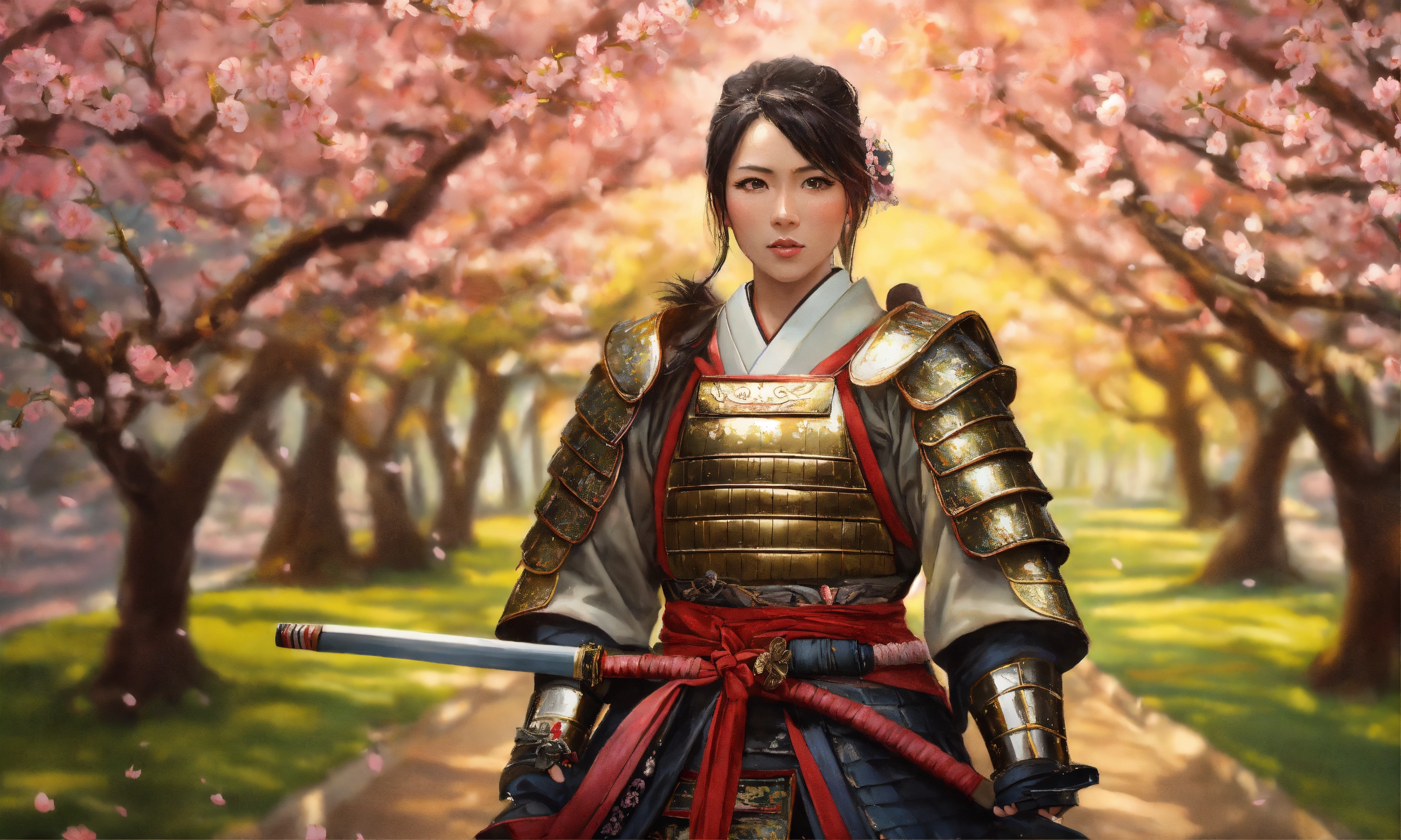 Lexica - PHOTOGRAPH OF A FEMALE SAMURAI WARRIOR, IN THE ARMOUR OF A ...