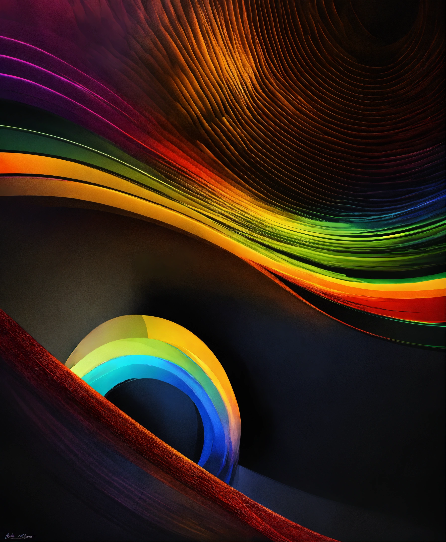 Lexica - Black rainbow, abstract, background