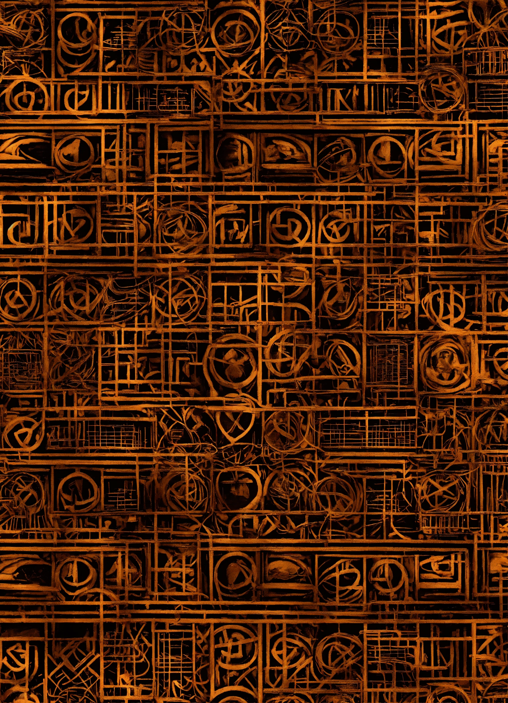 Lexica - A hard rock, heavy metal symbols pattern, future art