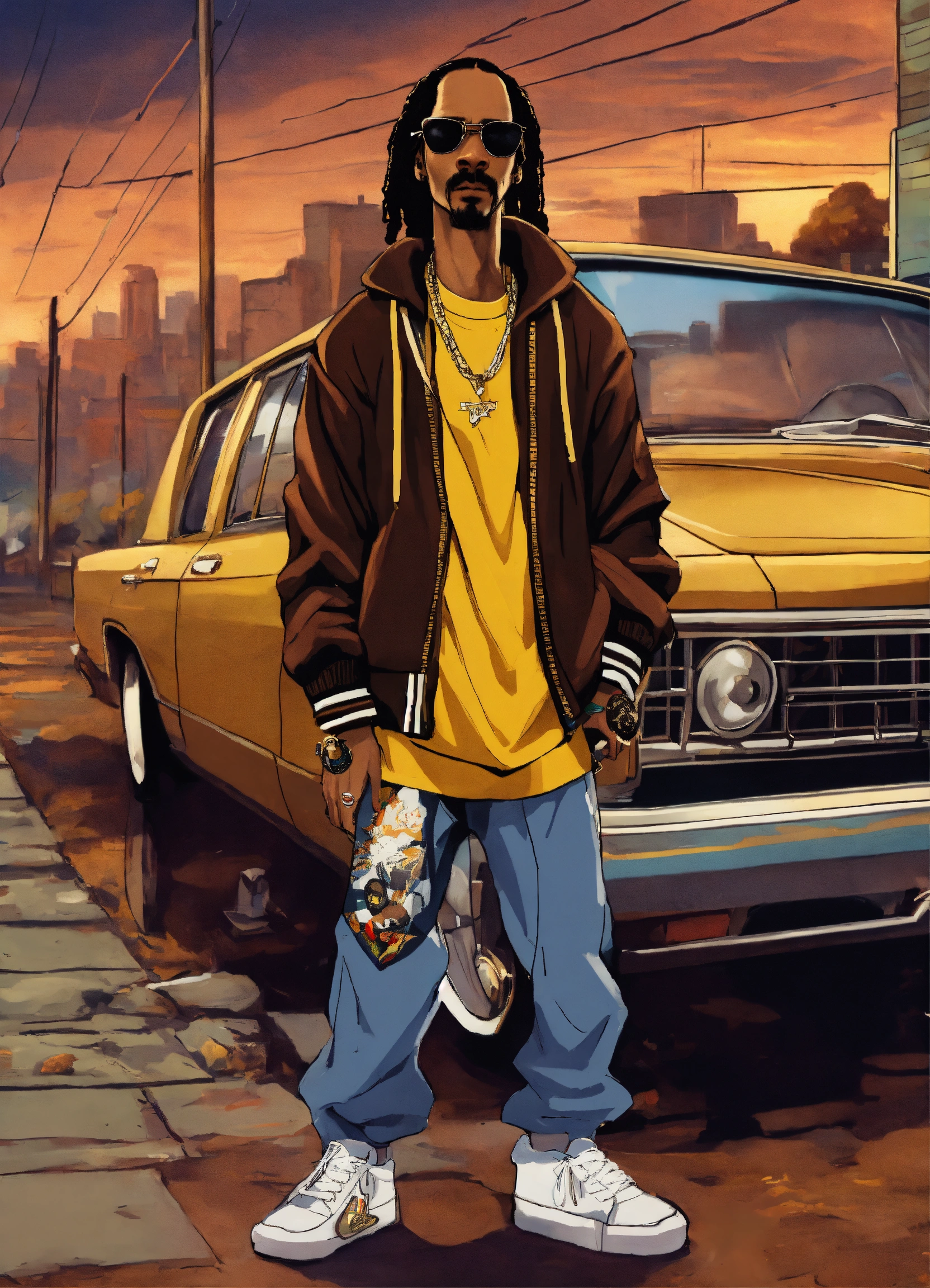 Lexica - Hip hop art style snoop dog boondocks full body