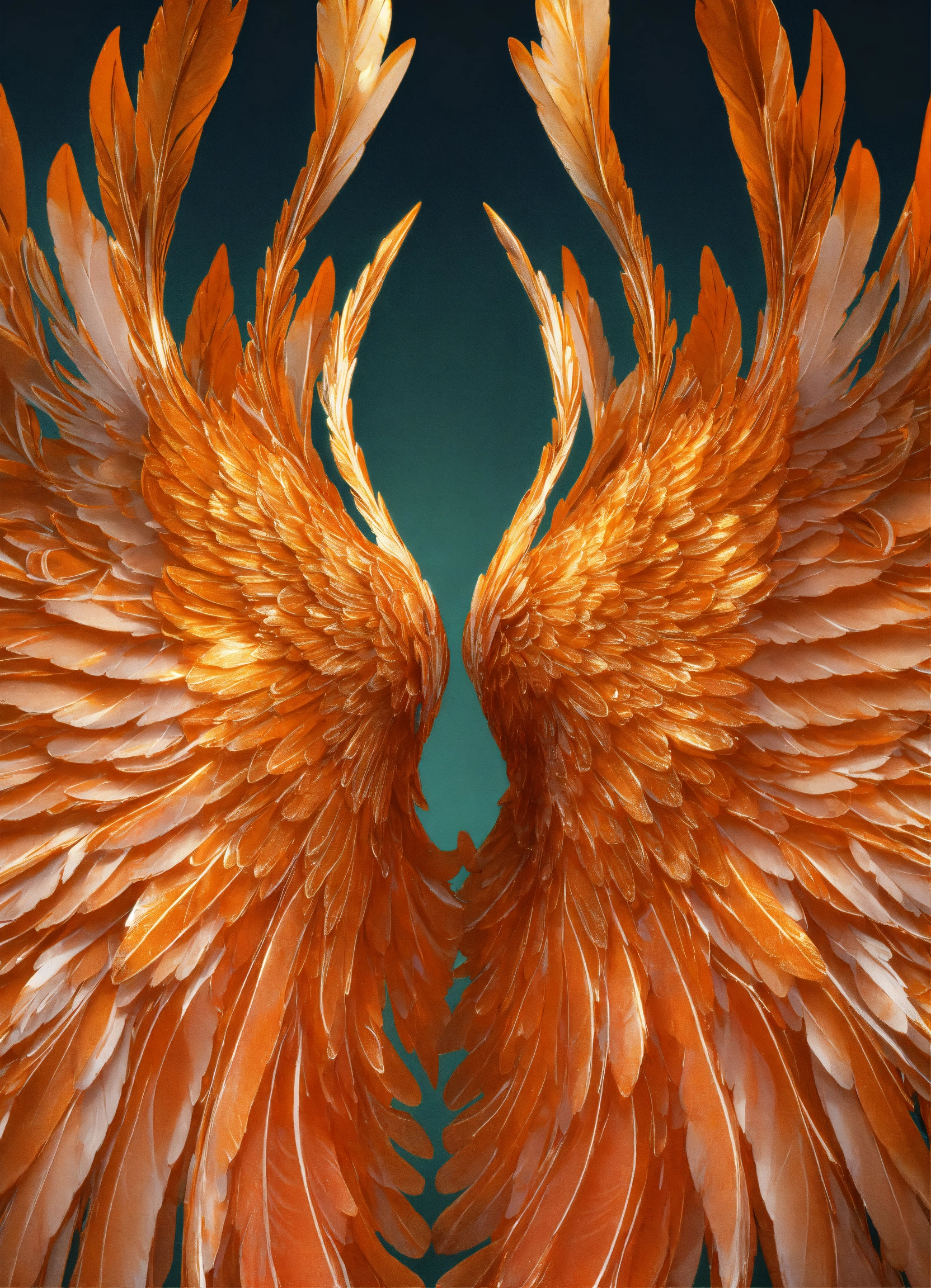 Lexica - Beautiful and perfect small angel wings in orange with white ...