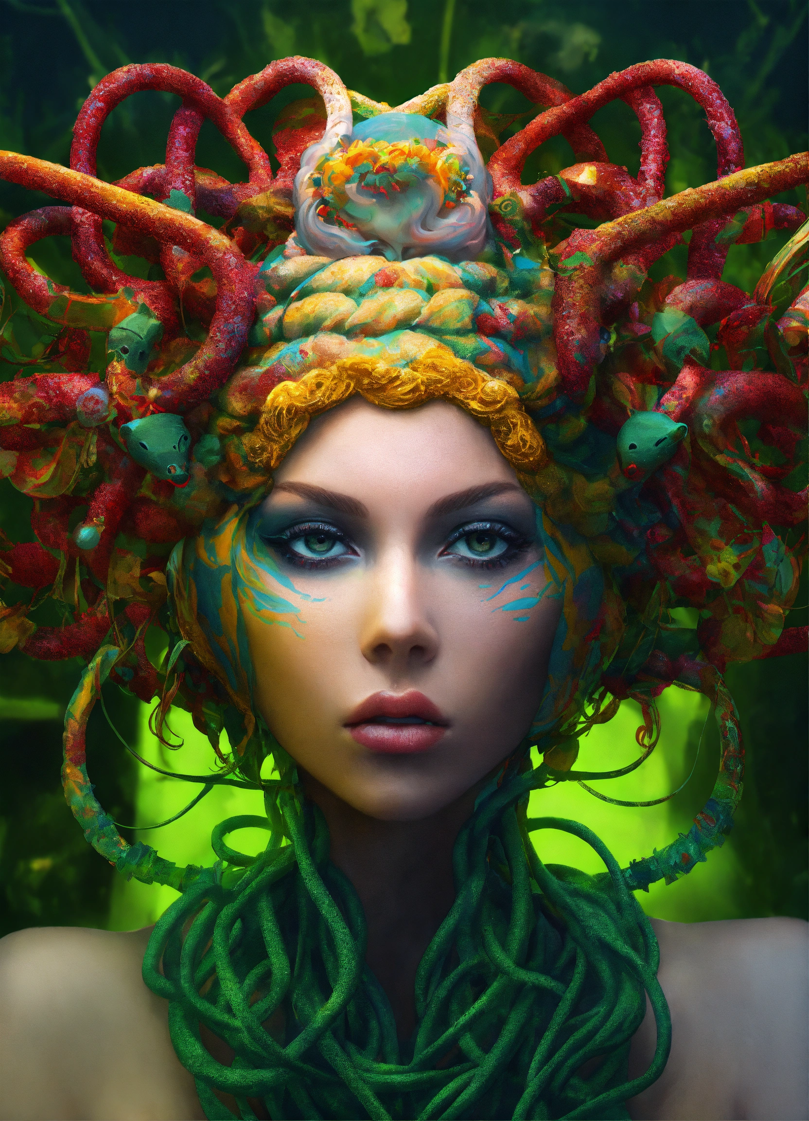 Lexica - Digital art portrait of a modern Medusa.
