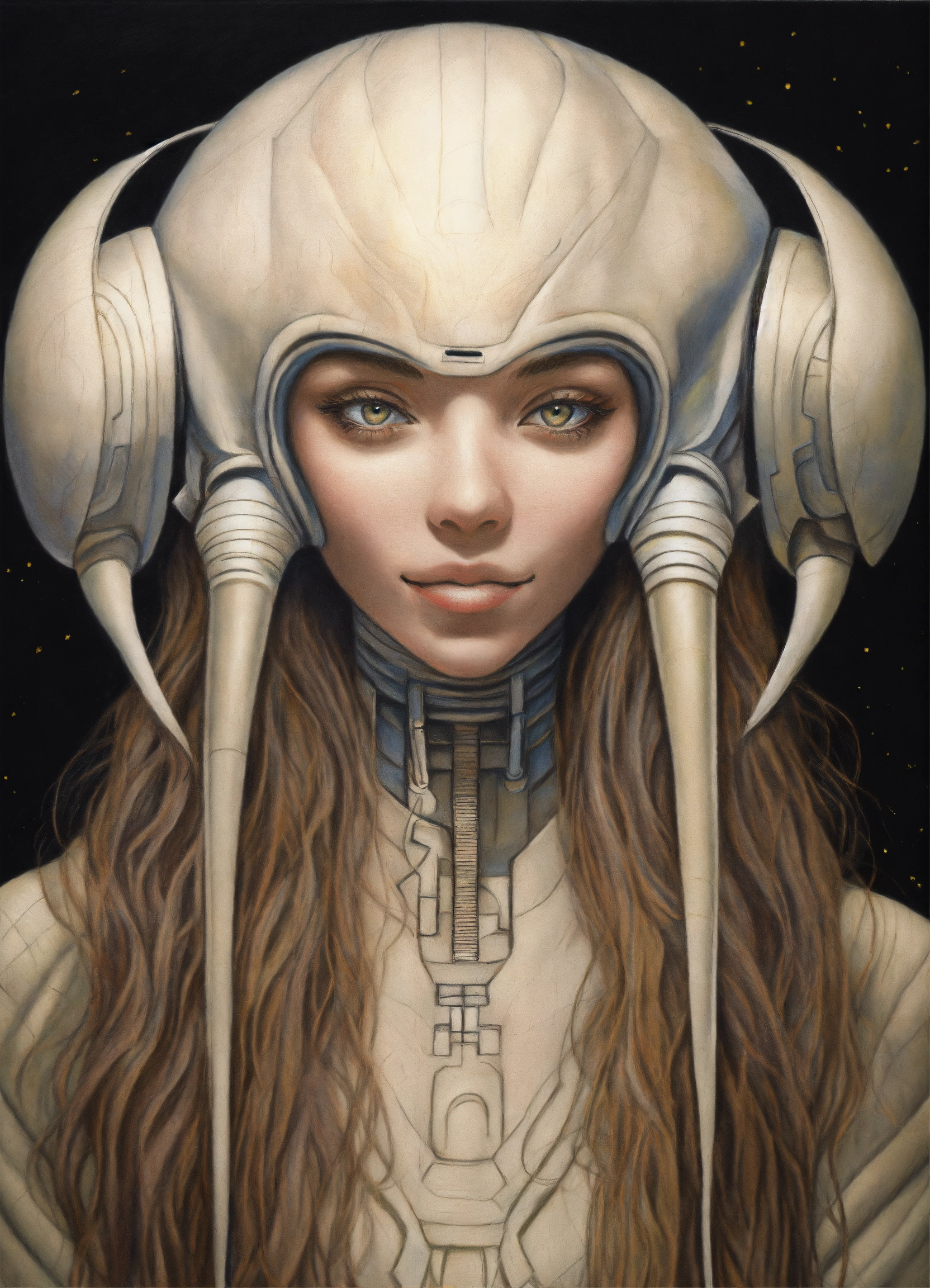 Lexica - Realistic colored pencil drawing of portrait of a beautiful ...