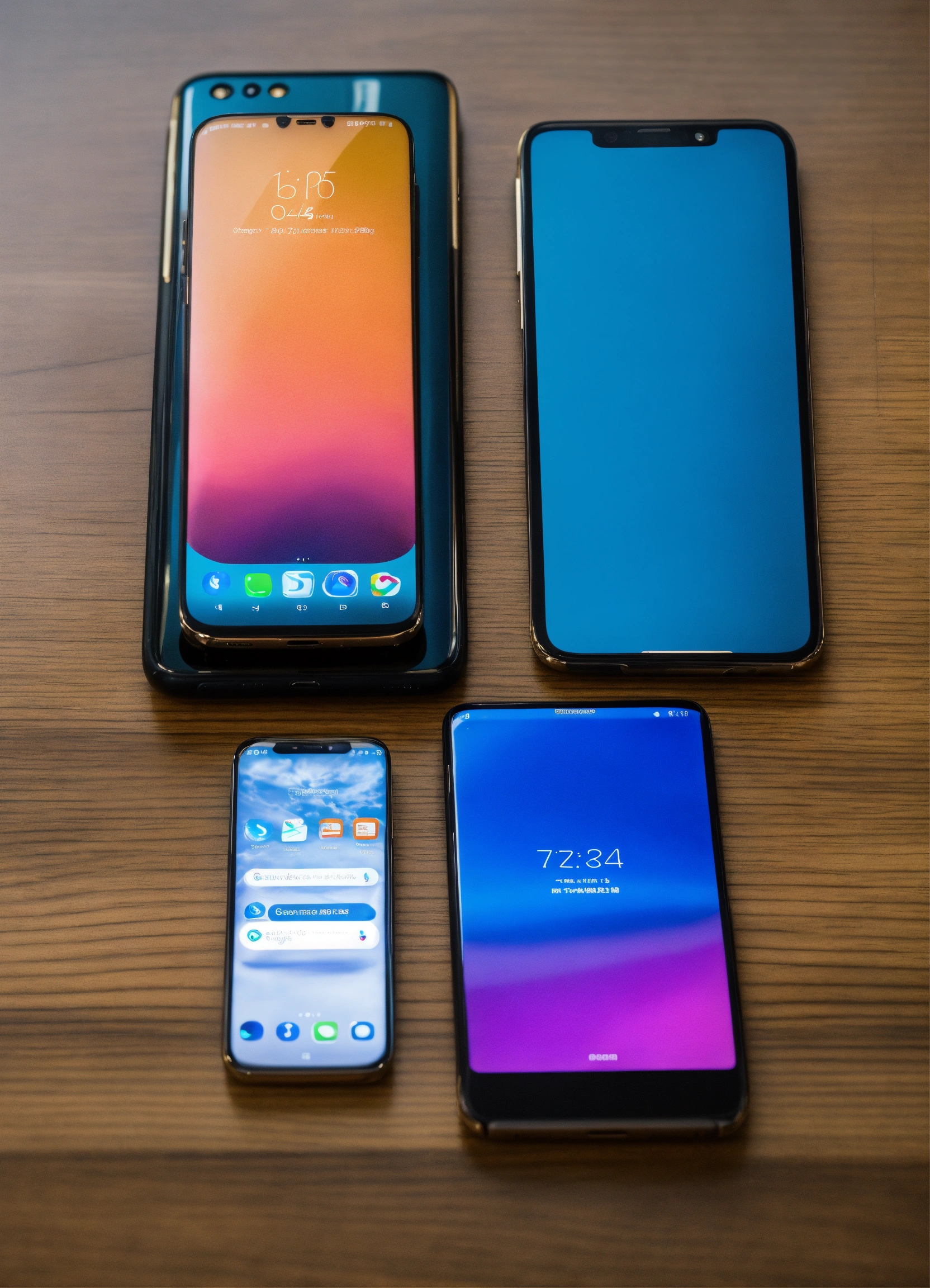 Lexica - Four different sizes of smartphones. Put one next to the other ...