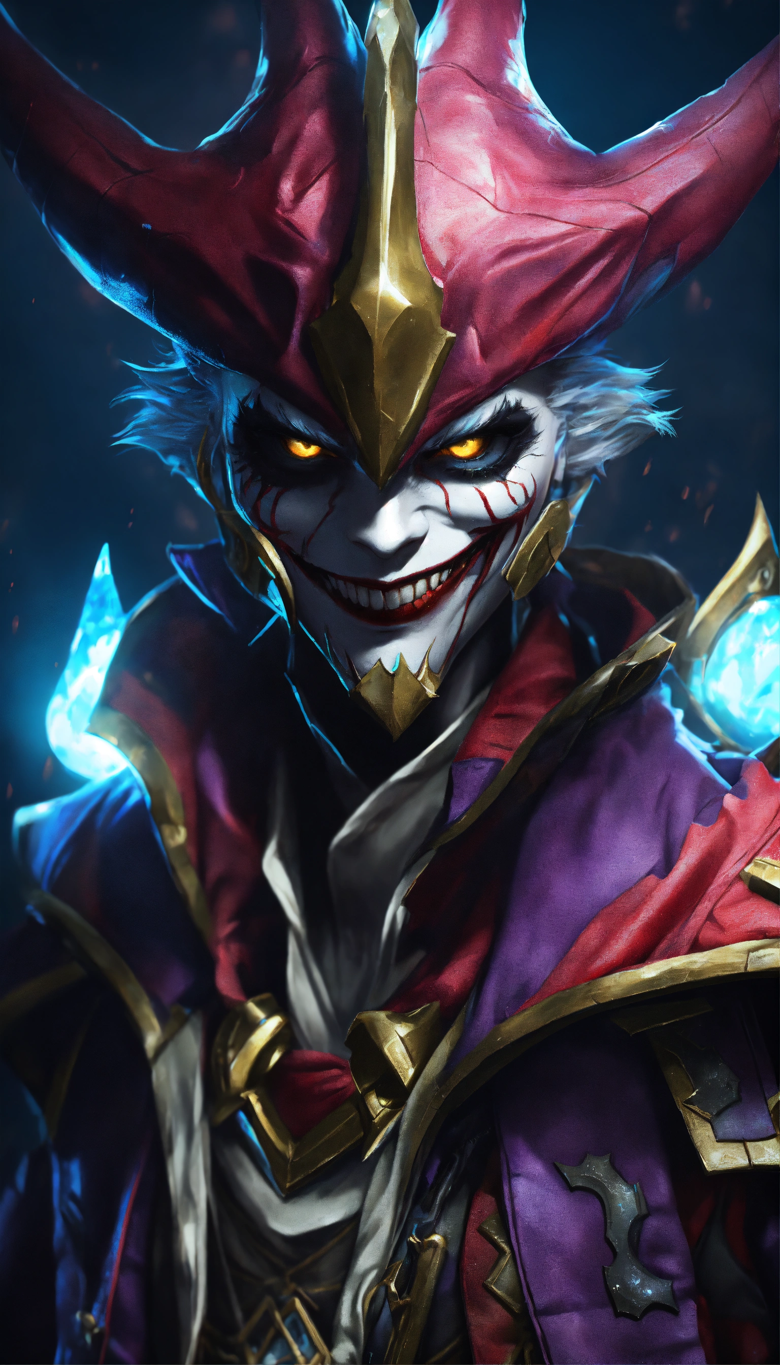 Lexica - Shaco, league of legends, realist, dark, scary, detailed face ...