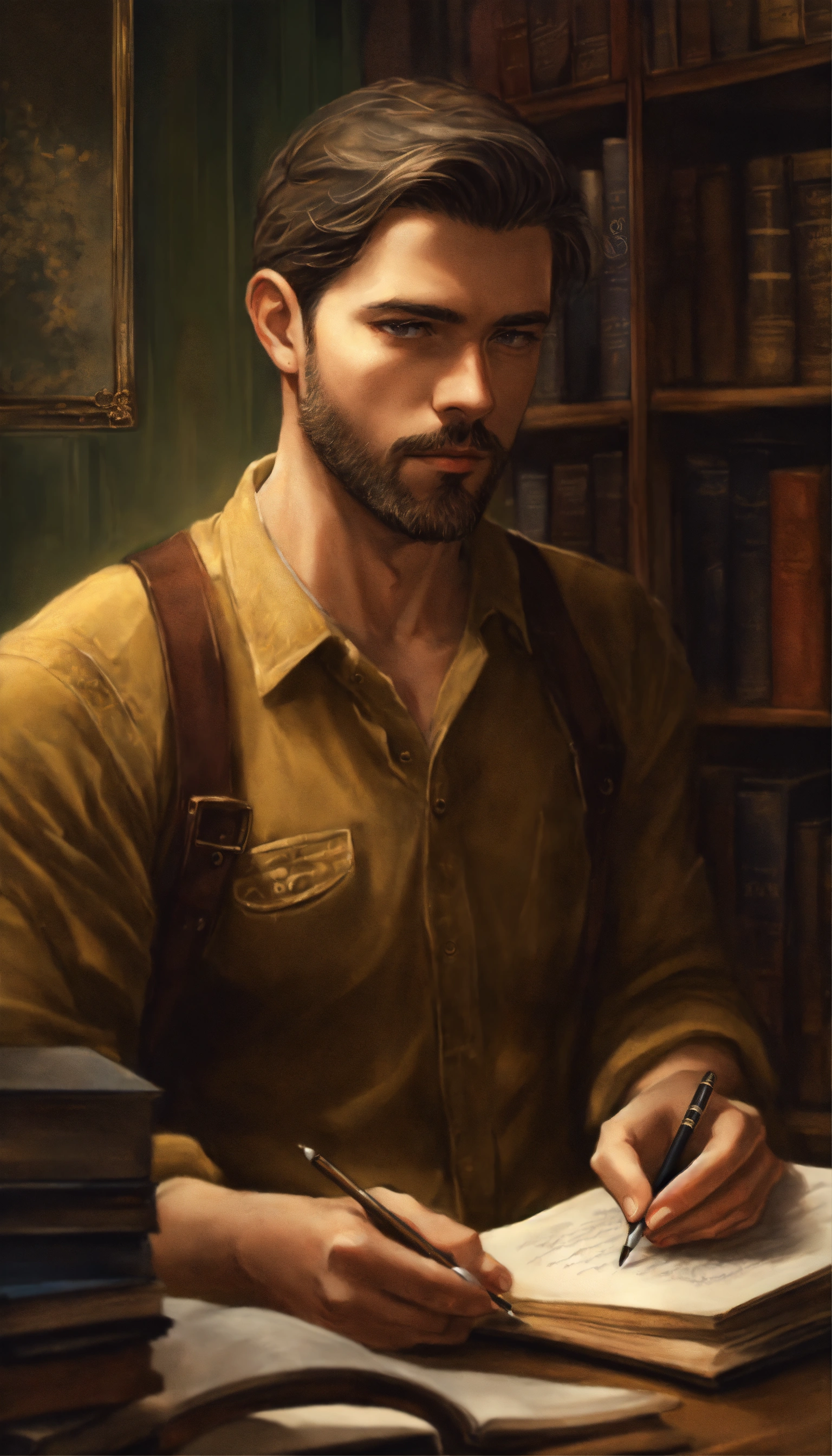 Lexica - A handsome male writer, with depression, beautiful ...