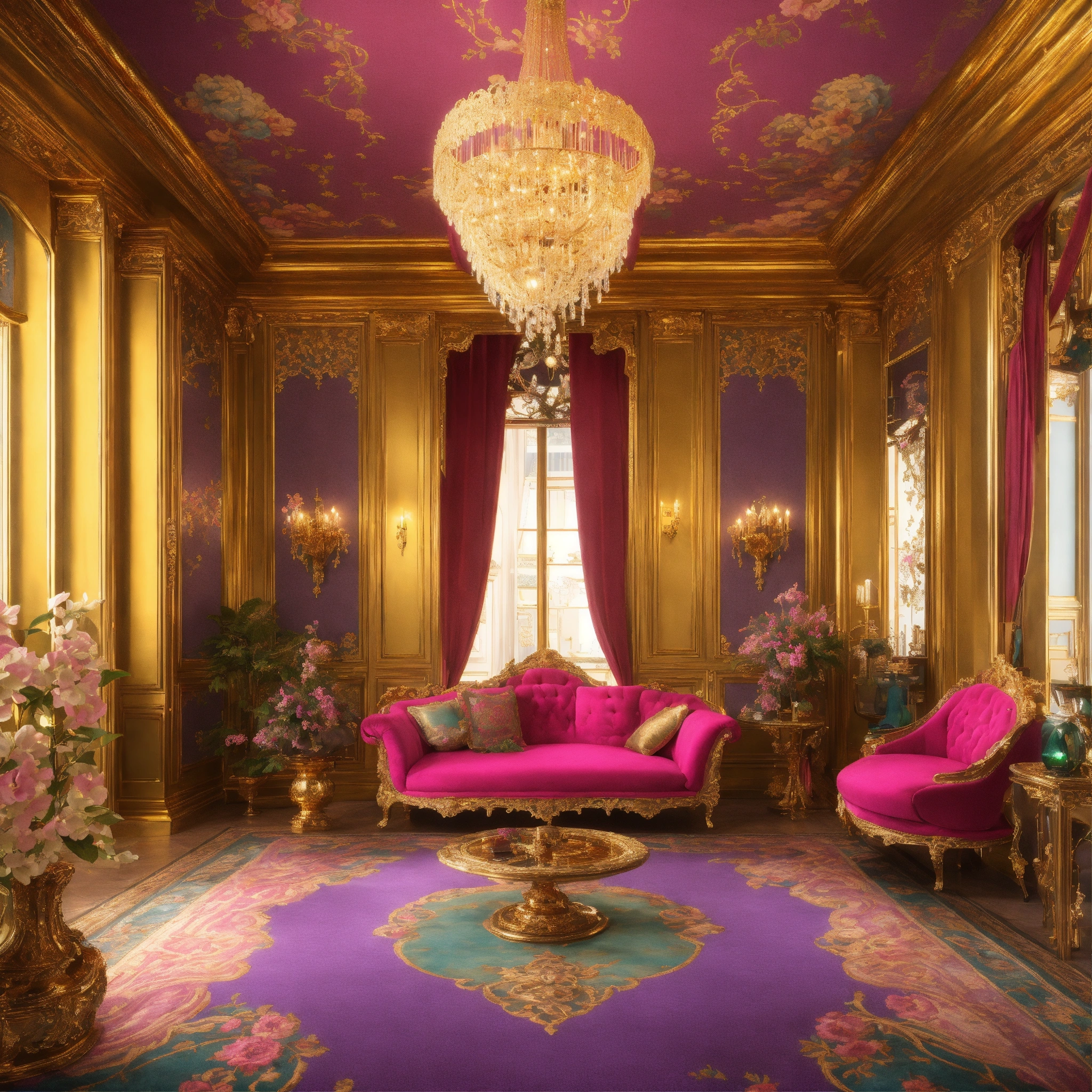 Lexica - Futuristic beautiful French mansion interior glamorous ...