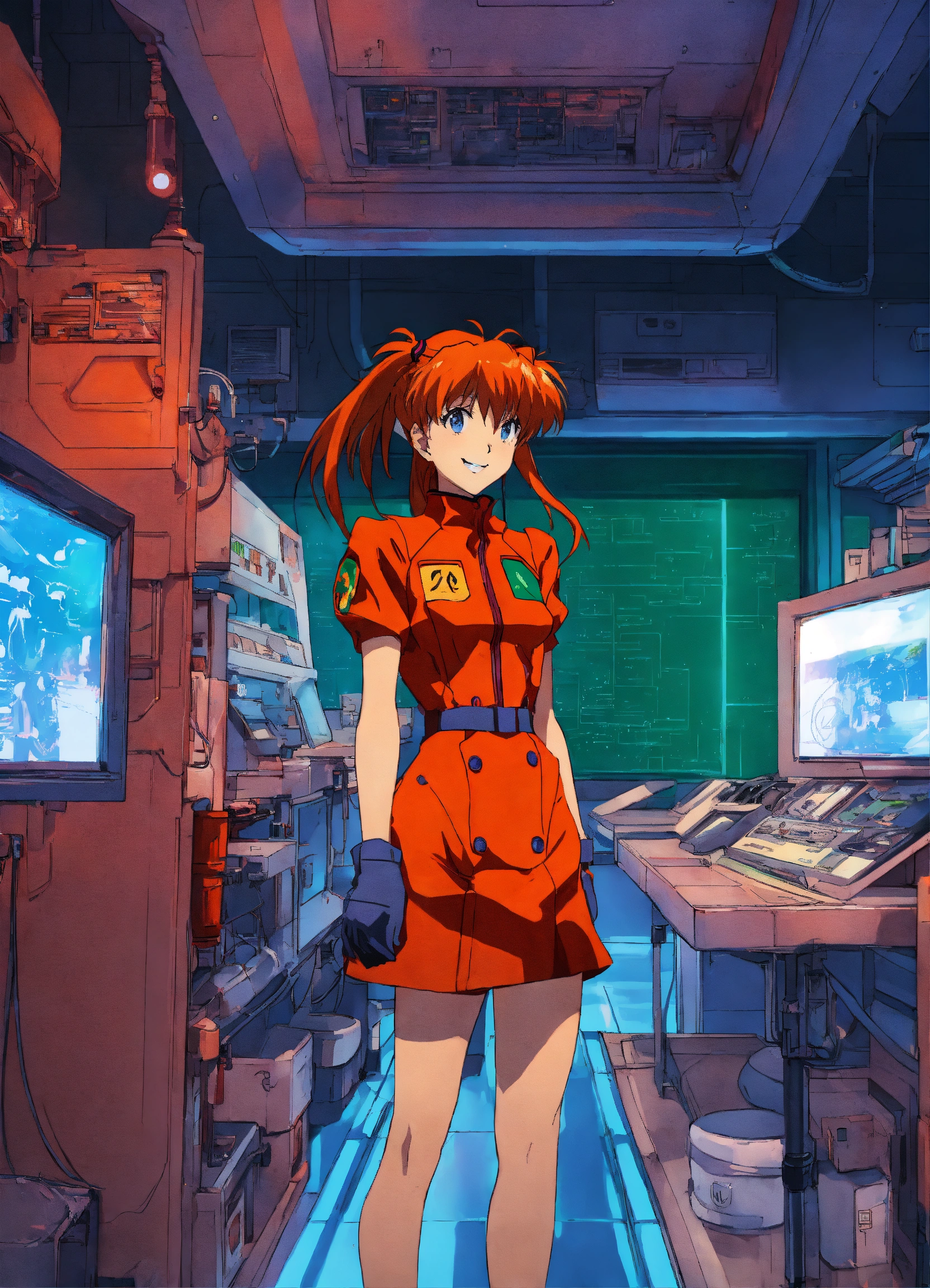 Lexica - Anime illustration of smiling happy Asuka Langley Soryu from ...