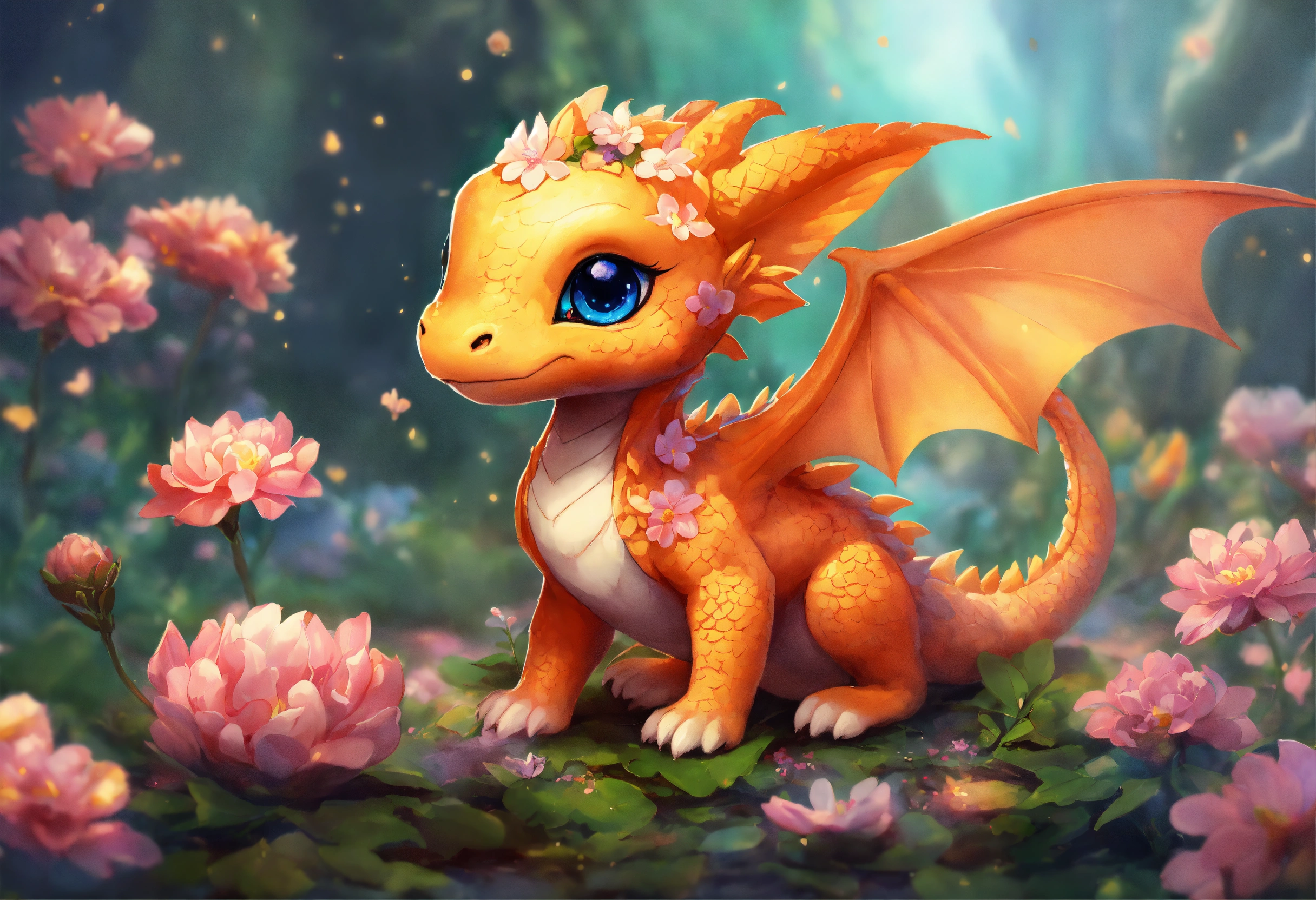 Lexica - Ethereal fantasy concept art of cute chibi baby dragon ...