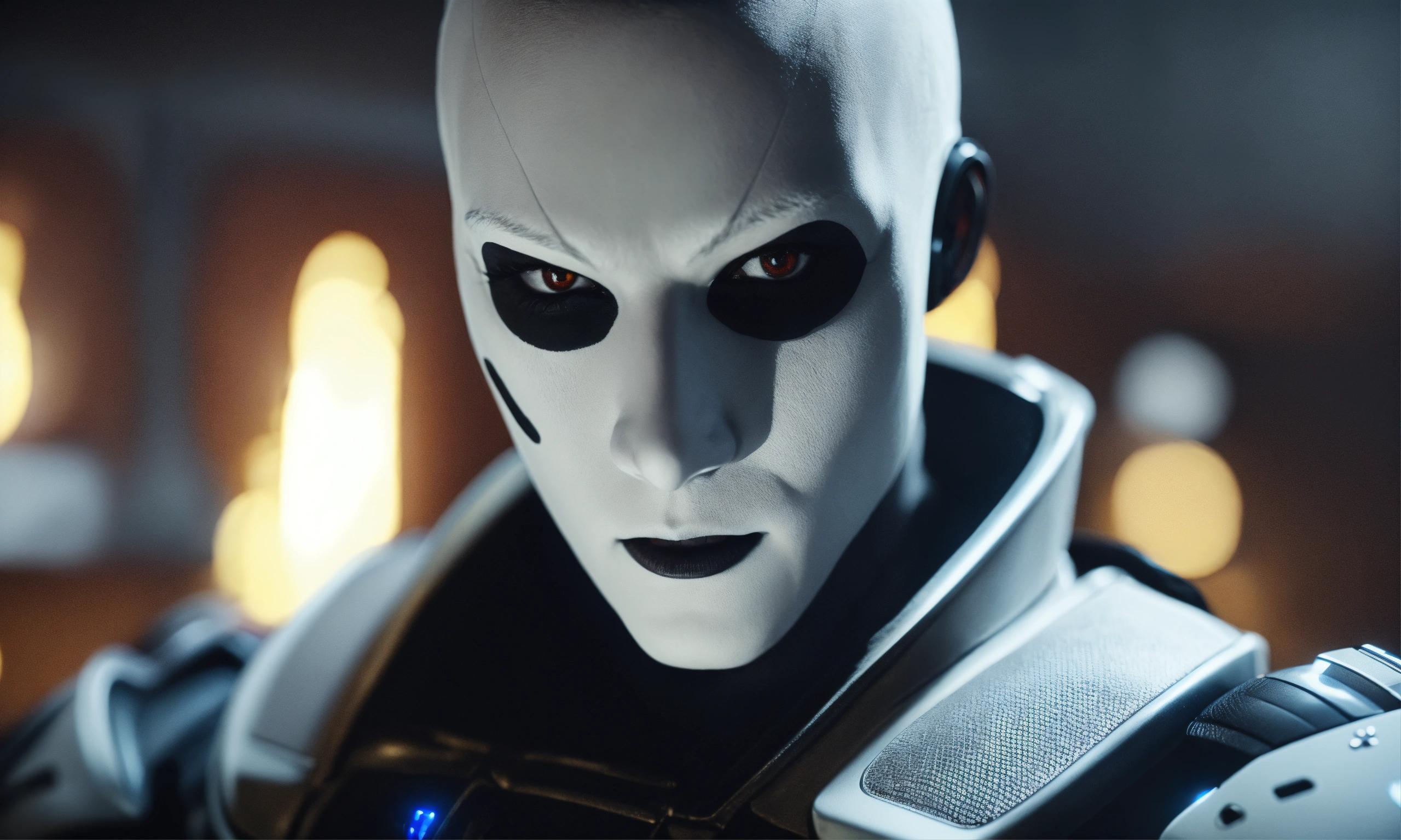 Lexica - Ghost, close up, 4k, video game, white face