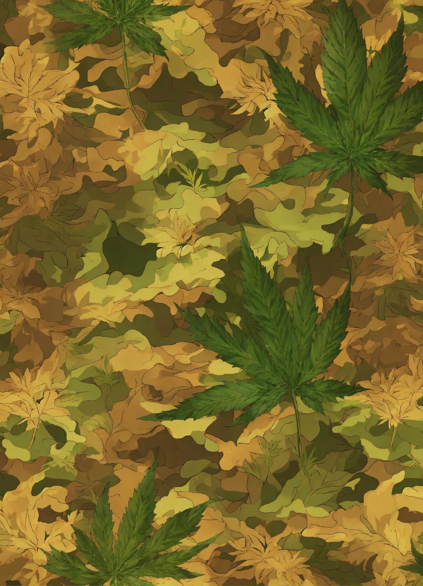 Lexica - Smoke, Weed, and tree camouflage pattern greens and browns