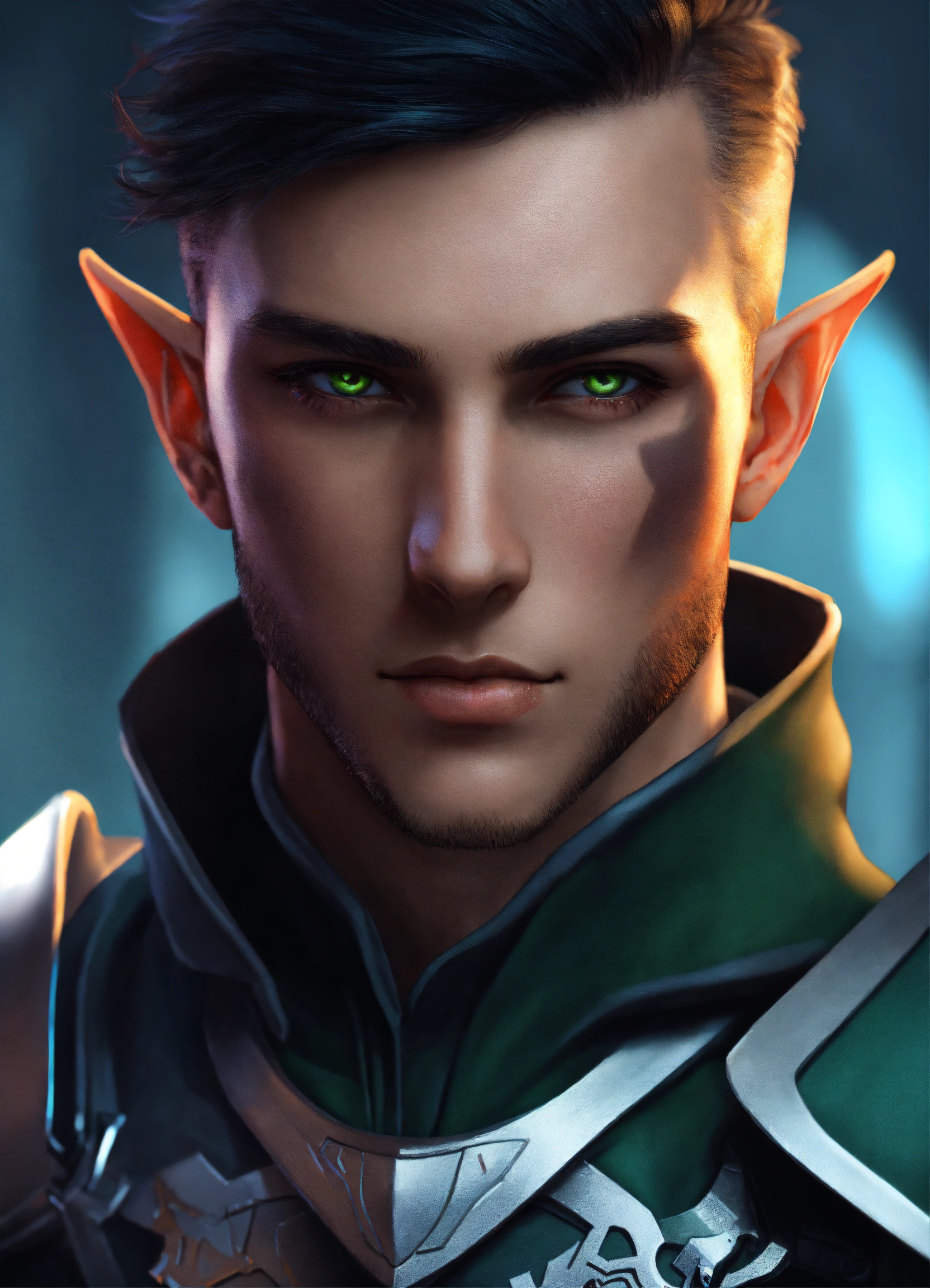 Lexica - Close up portrait of a beautiful elf male rogue assassin in ...