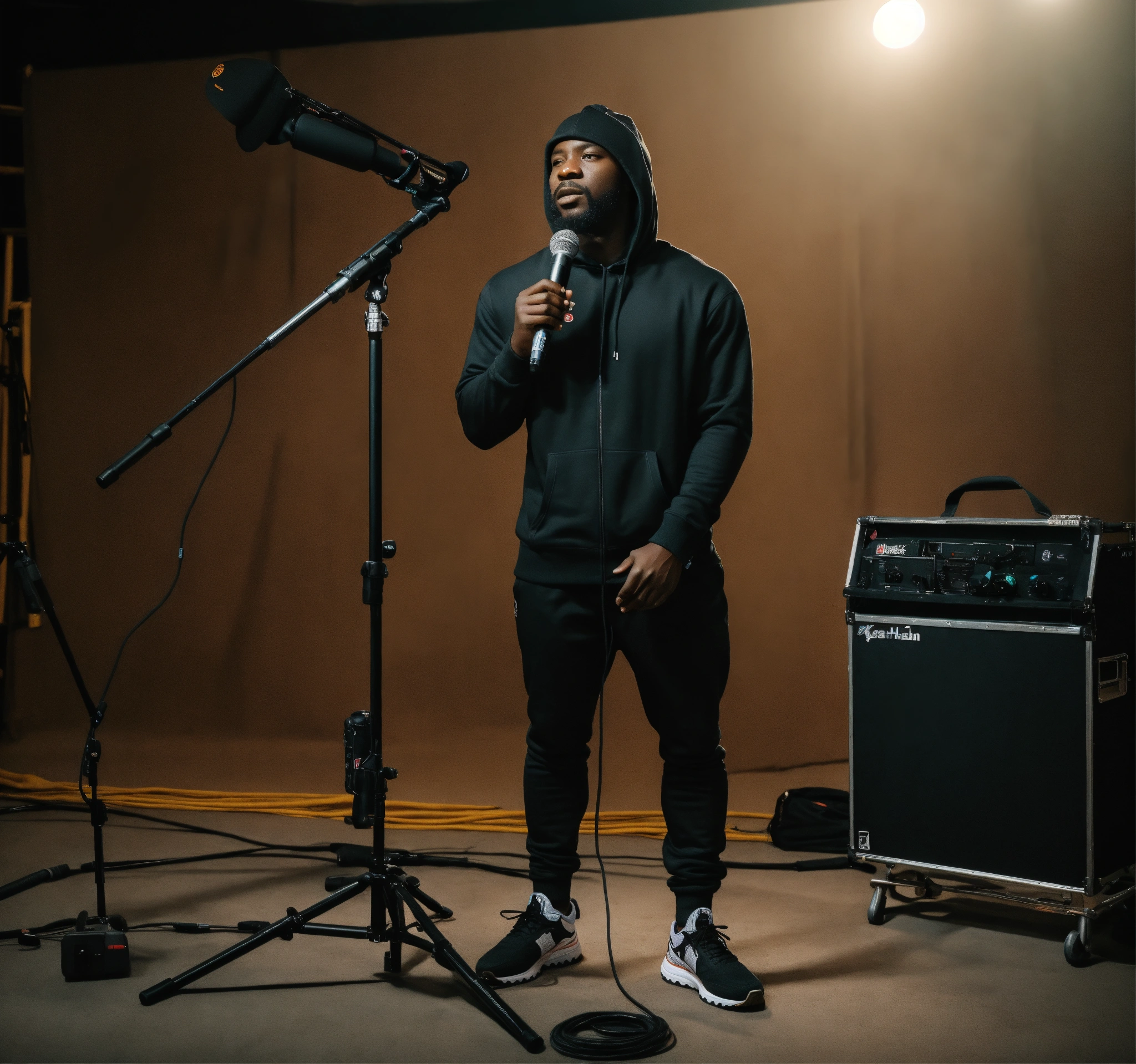 Lexica - Full body frame wide angle shot of a Igbo Nigerian, bald dark ...