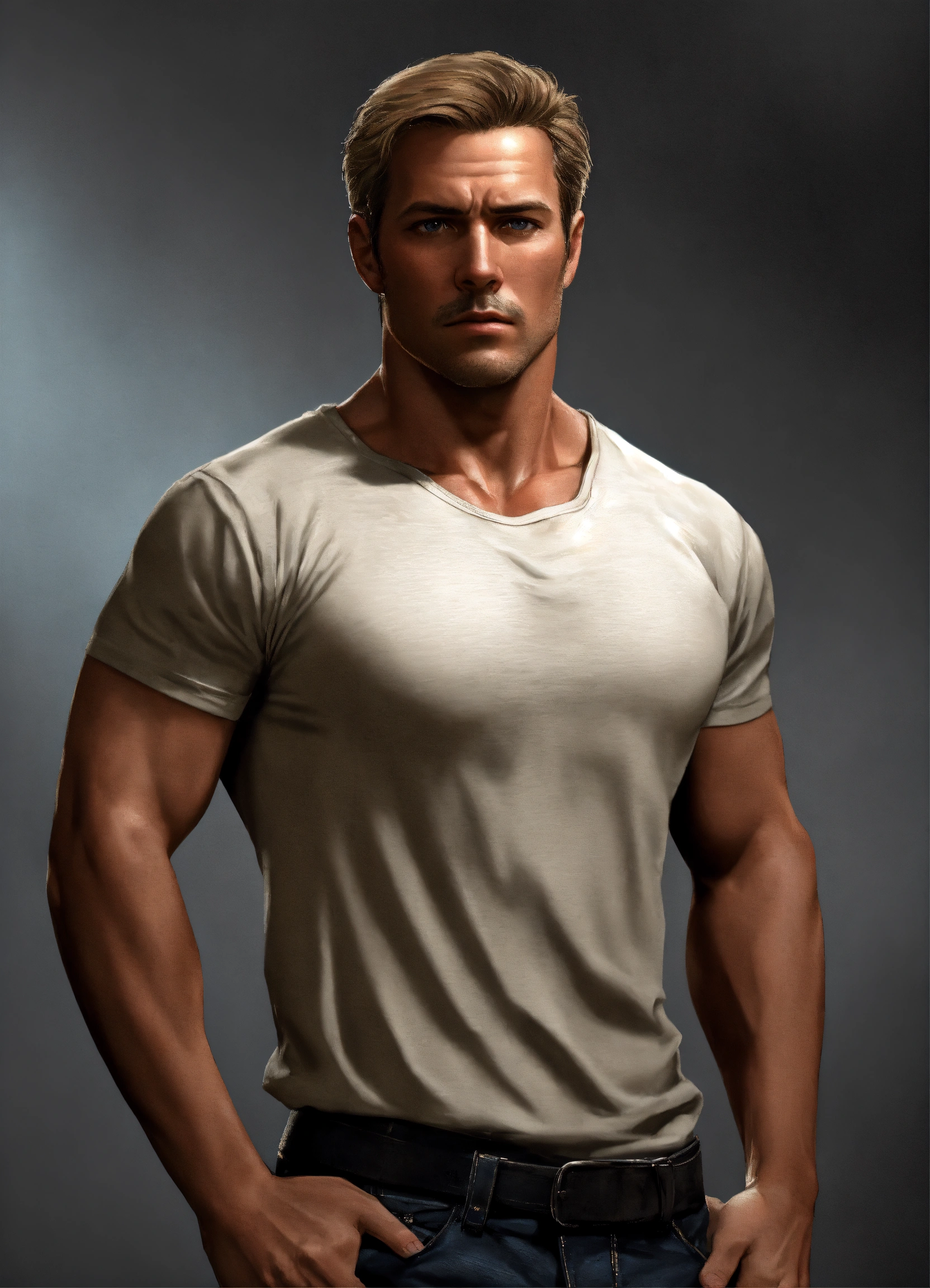 Lexica - Realistic man, full body, serious, solid black background ...
