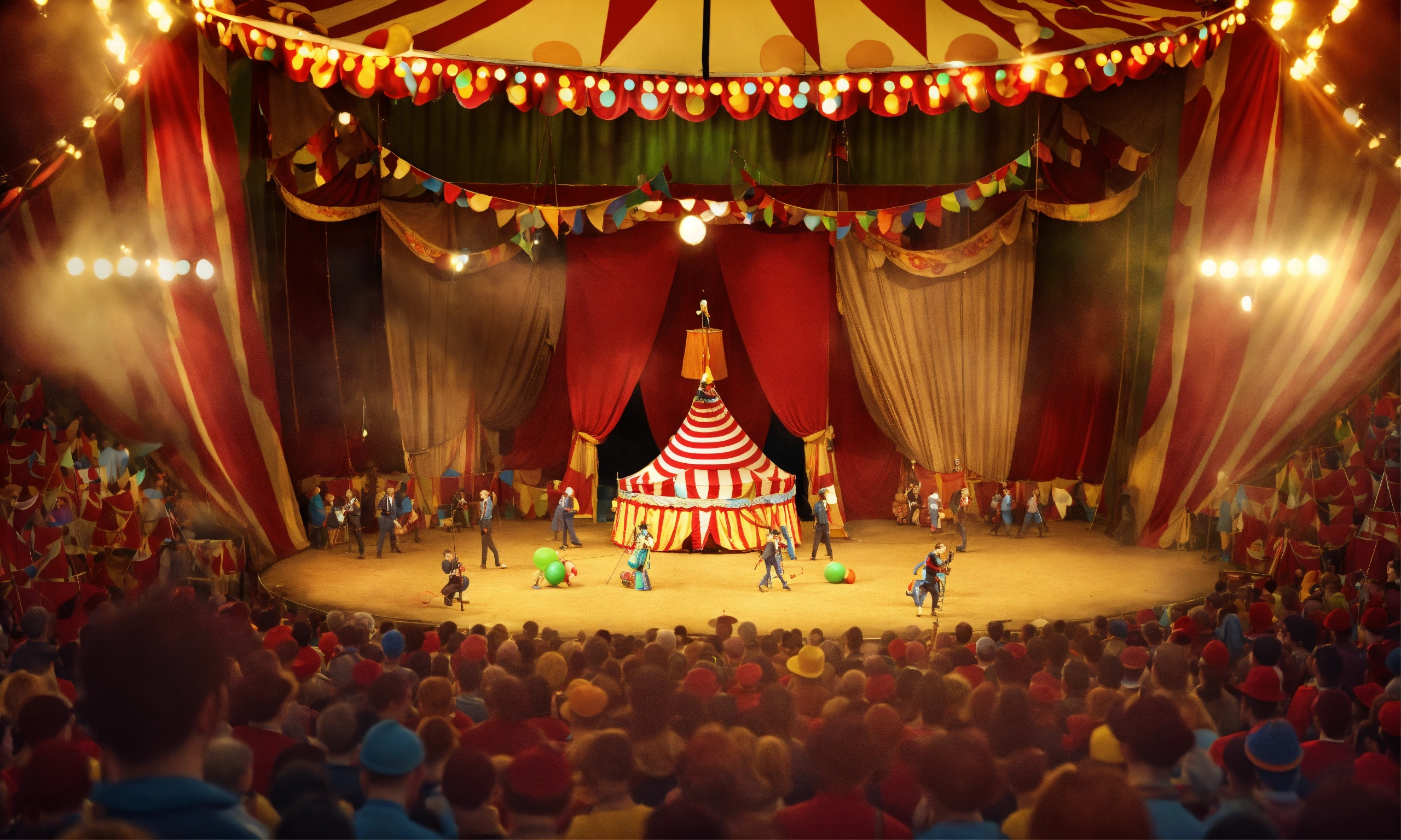 Lexica - Circus view with angry crowd animated