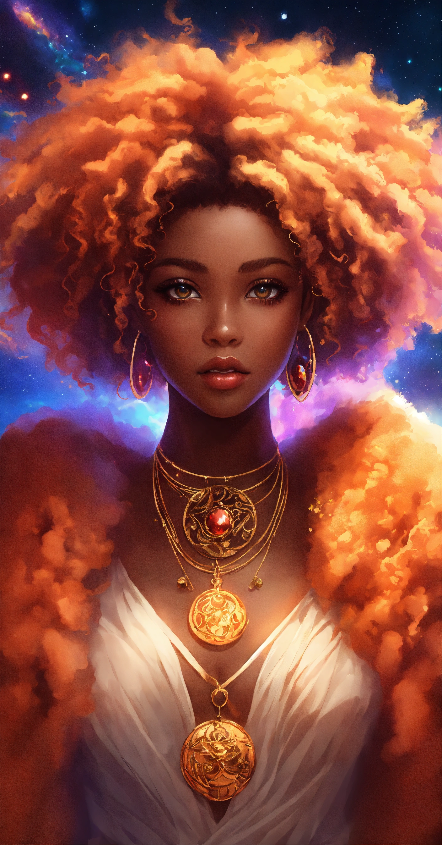 Lexica - Cute waifu, enigmatic African deity, afro-futurism, big amber ...