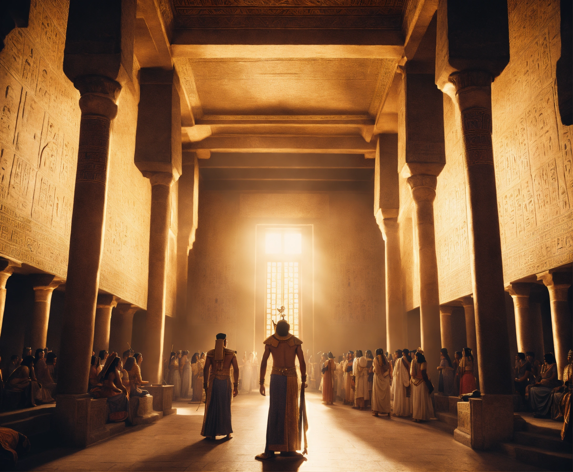 Lexica - An epic fantasy scene in ancient Egypt featuring the big hall ...