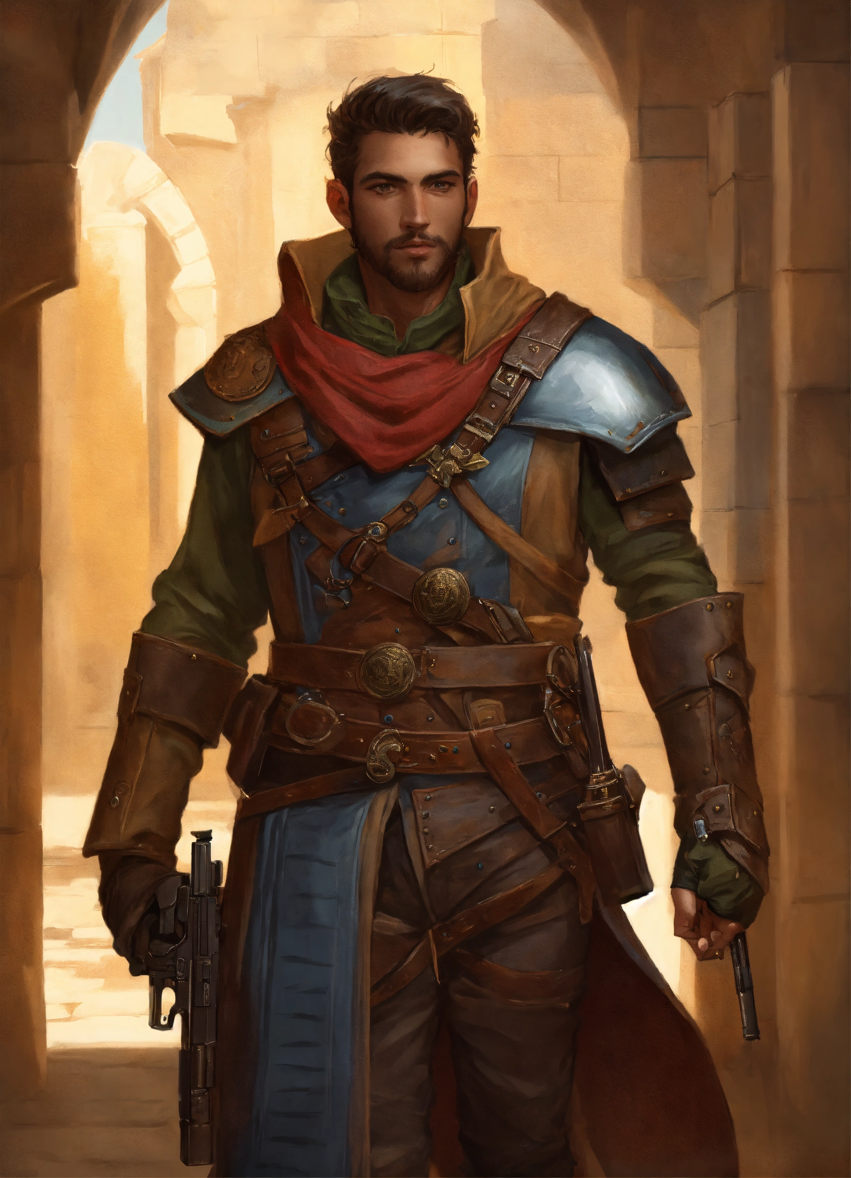 Lexica - Male human bounty hunter, with a dueling pistol in his right ...
