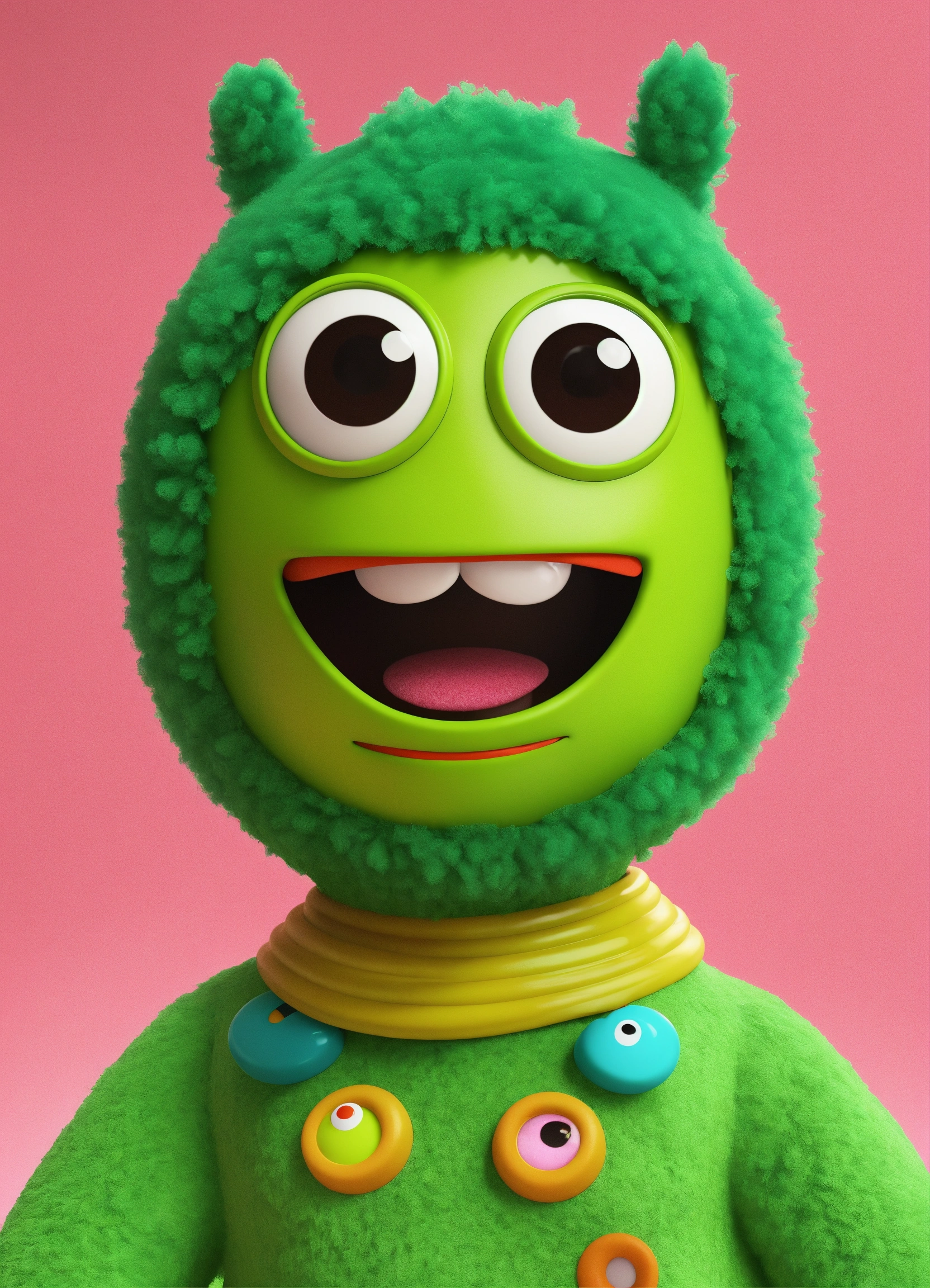 Lexica - Create a cute yo gabba gabba green female character with cute ...
