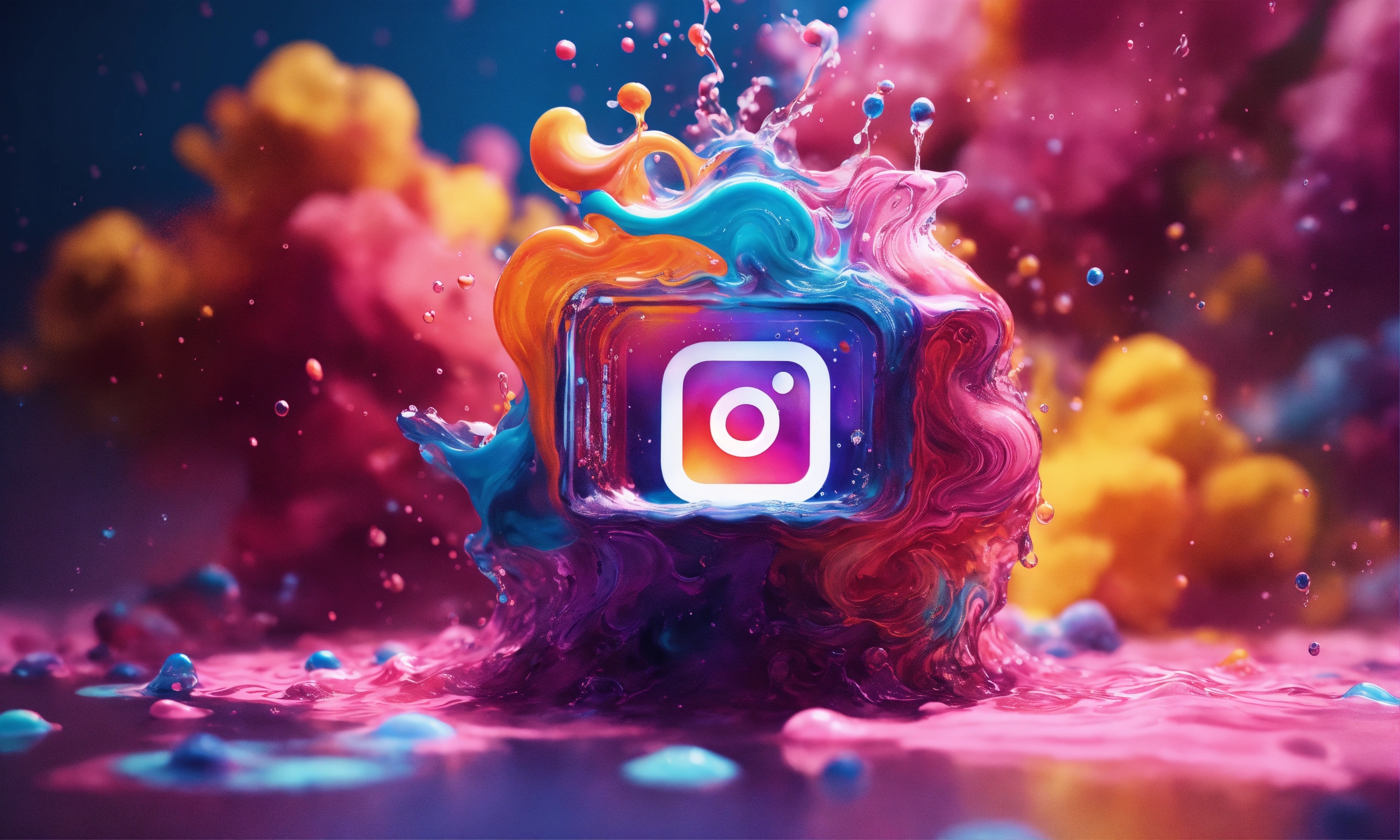 Lexica - Instagram logo, art, colourful, water ink, ink water, ink ...