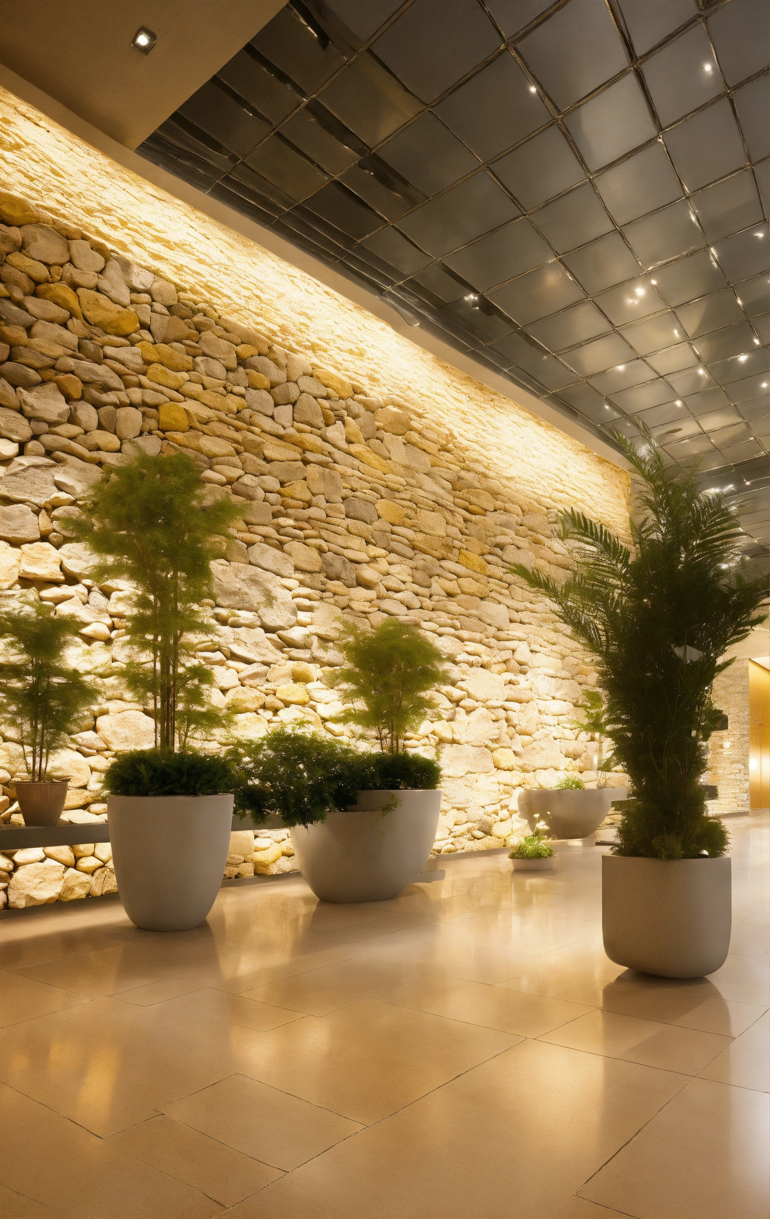 Lexica - Airport corridor, one side of the corridor full height glass ...