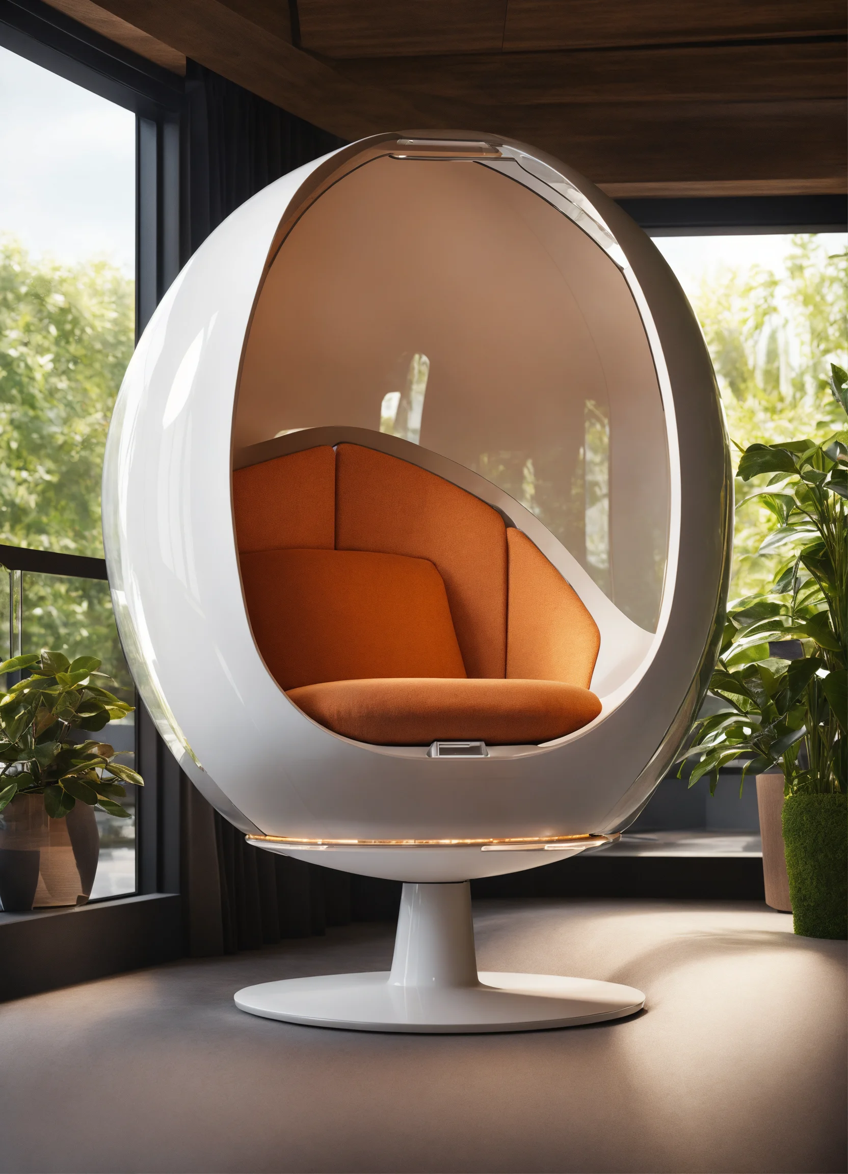 Lexica - Futuristic sci-fi pod chair, Flat Design, Product-View ...