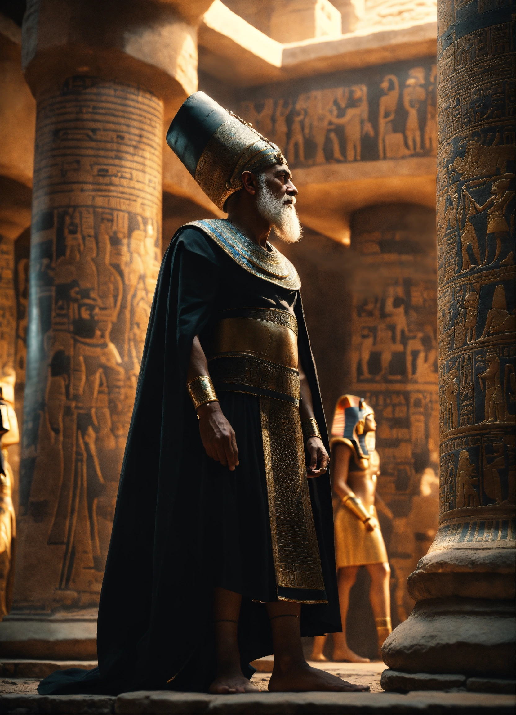 Lexica - An epic fantasy scene in ancient Egypt featuring an old ...