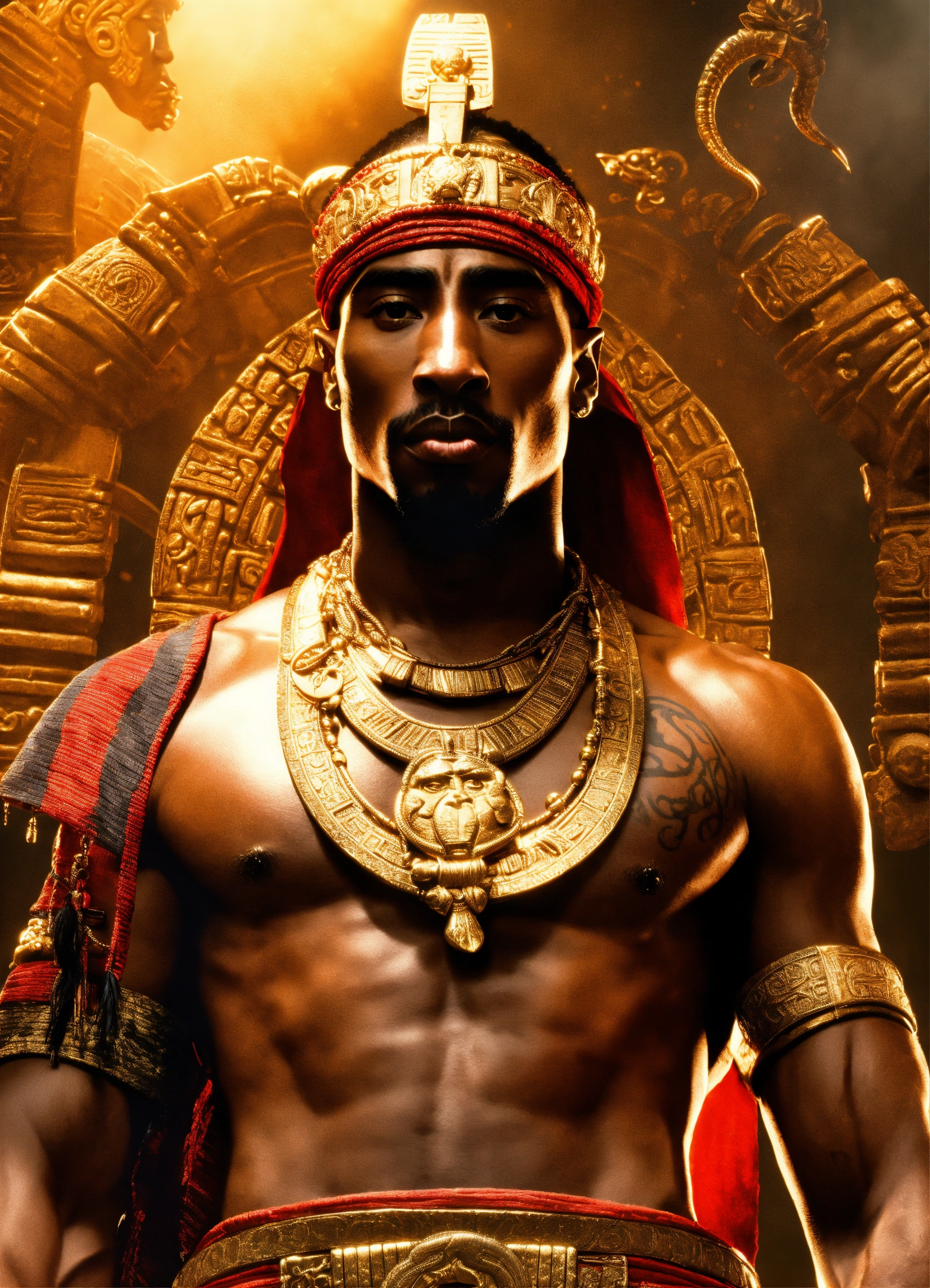 Lexica - Tupac Shakur as a Powerful Ancient Inca King. 8k unreal render ...
