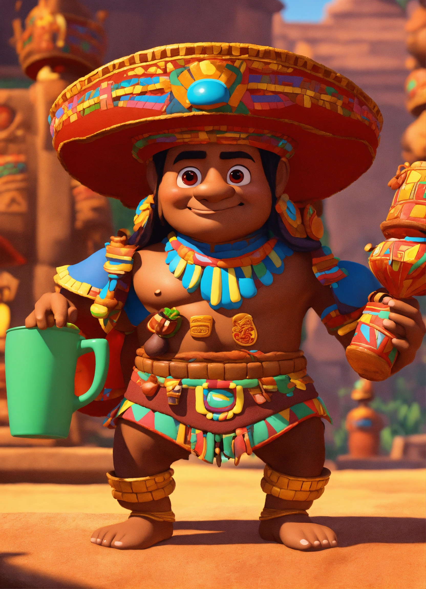 Lexica - Pixar animation of montezuma, aztec emperor drinking xocolatl ...