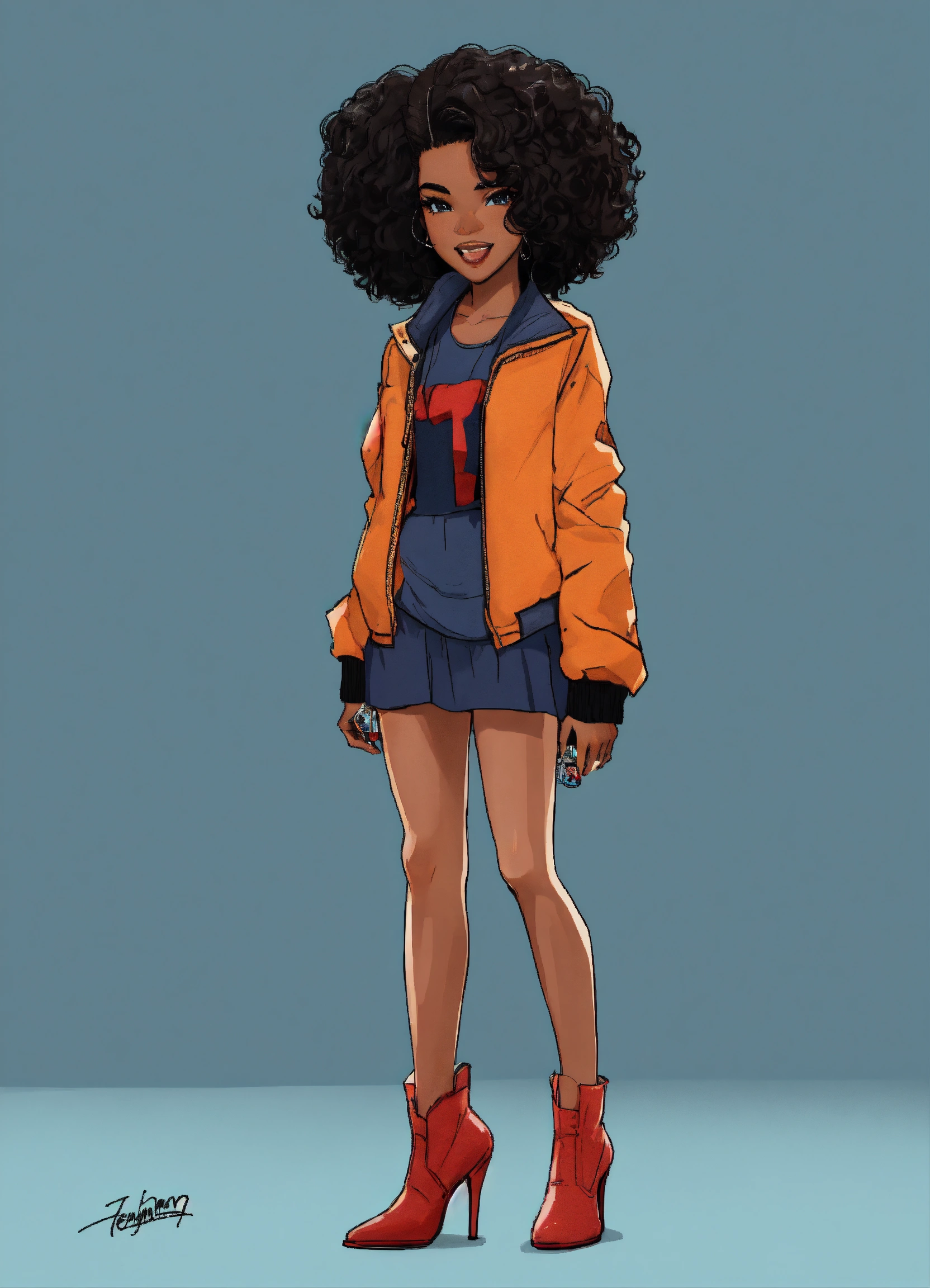Lexica - Teyana Taylor cartoon character age 10 with short wavy hair ...