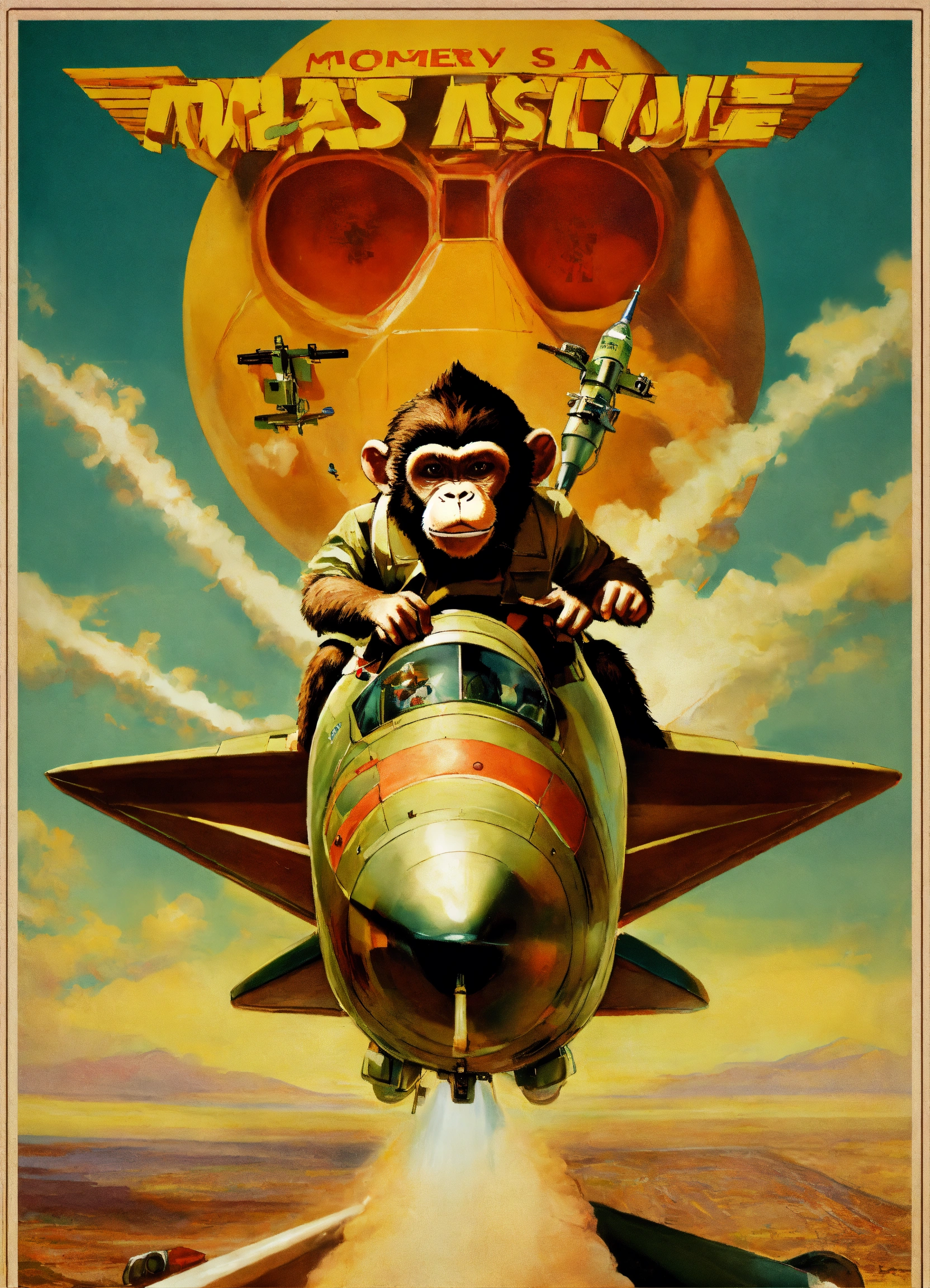 Lexica - A monkey rides a missile