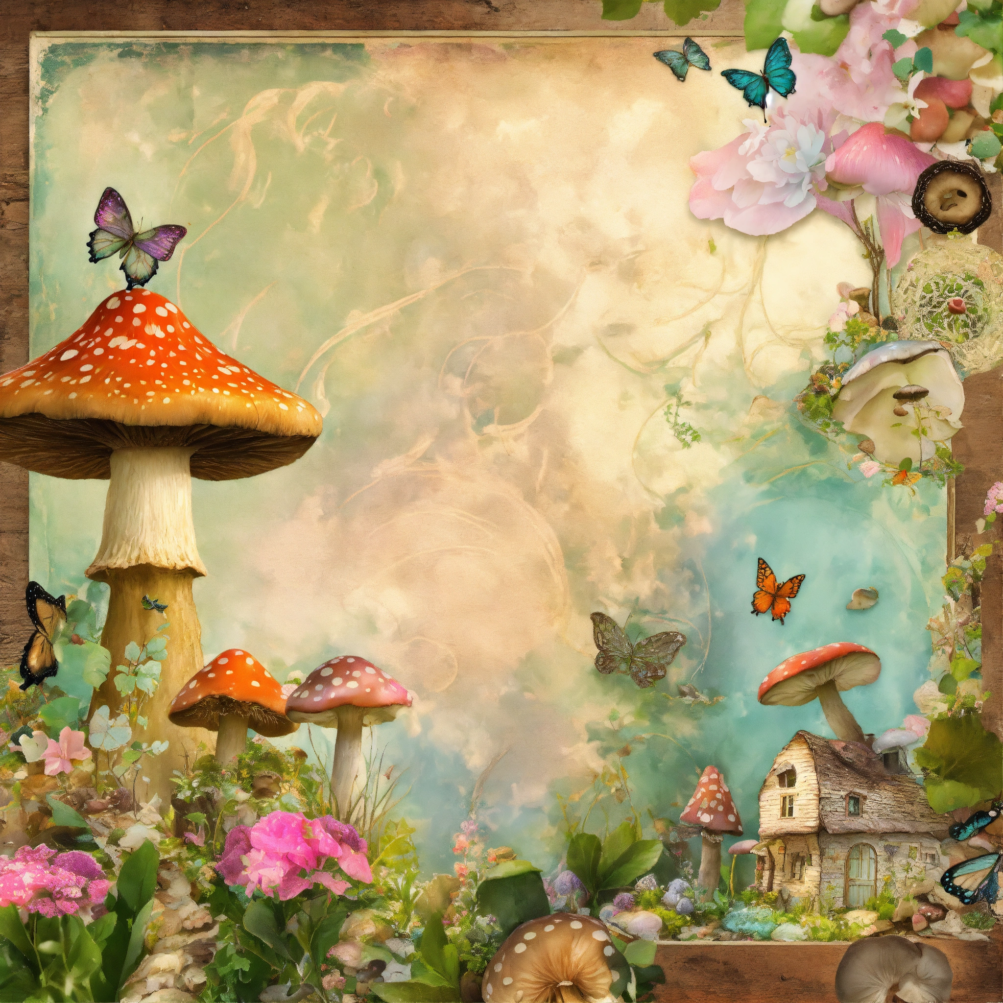 Lexica - Shabby chic dreamy mist pastel junk journals Mushroom Cottage Forest Junk Journal Kit ...